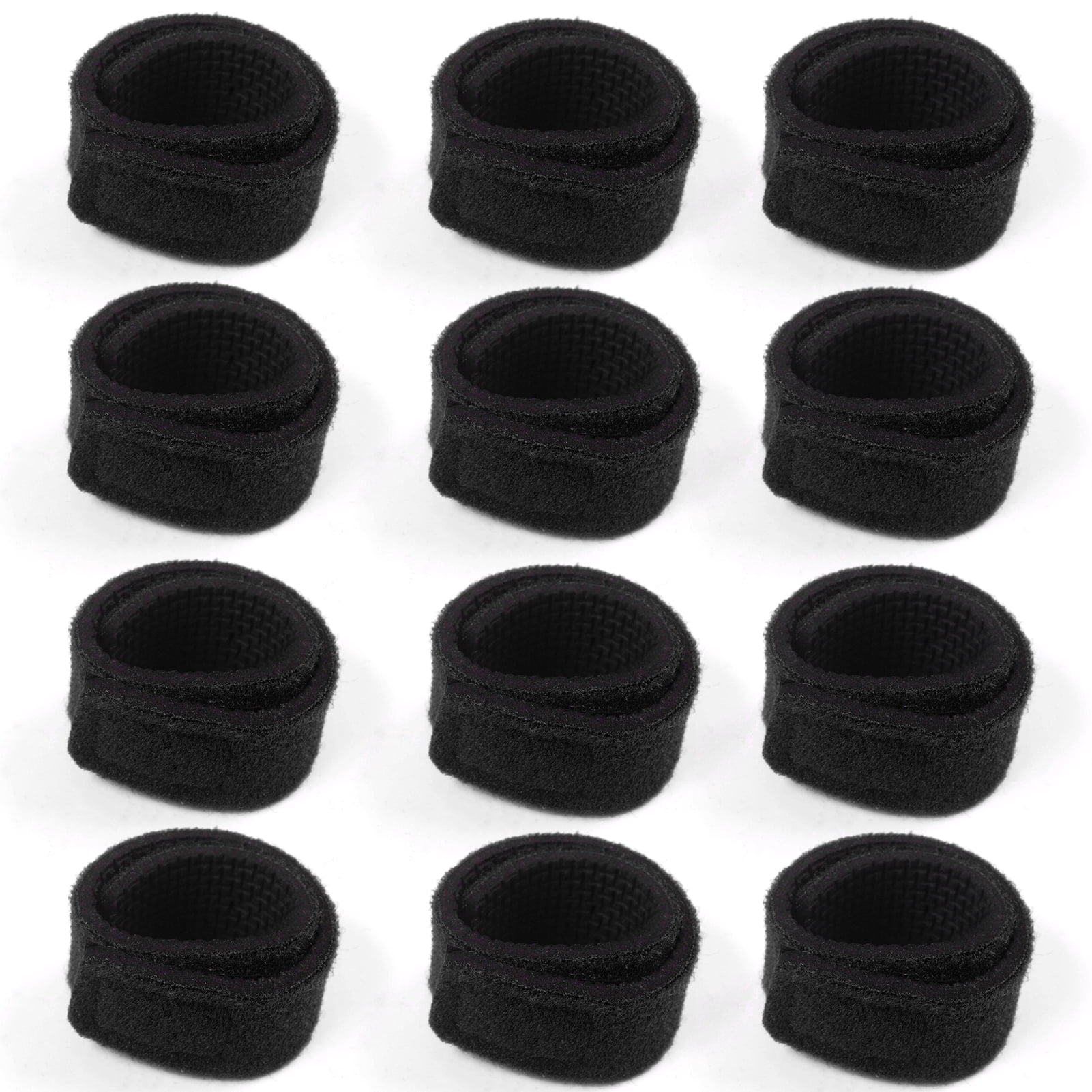 BIMZUC Fishing Rod Straps Wrap Band Elastic Holder Belts Black 12pcs 11 ...