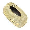 BIMZUC Gold Plastic Tissue Box Cover Minimalist Elegant Desktop Holder ...