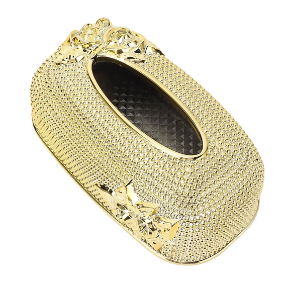 BIMZUC Gold Plastic Tissue Box Cover Minimalist Elegant Desktop Holder ...