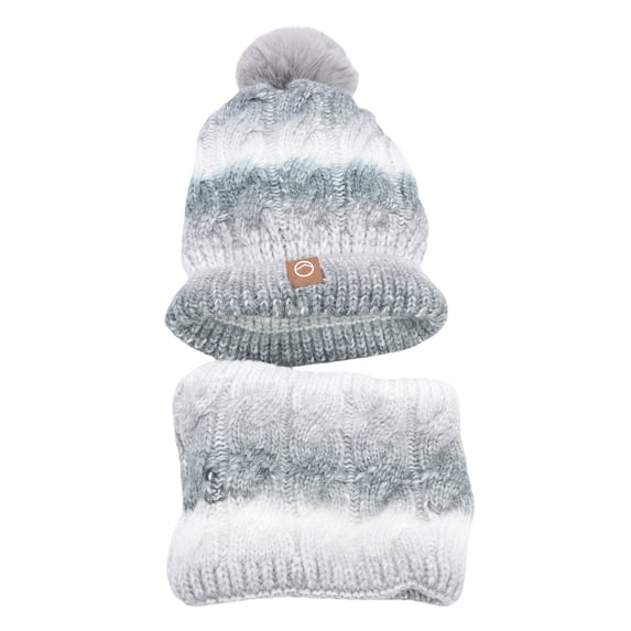 BIMZUC Heated Hat Scarf Set Gradient Color Wind Proof Thick 40 to 50°C ...