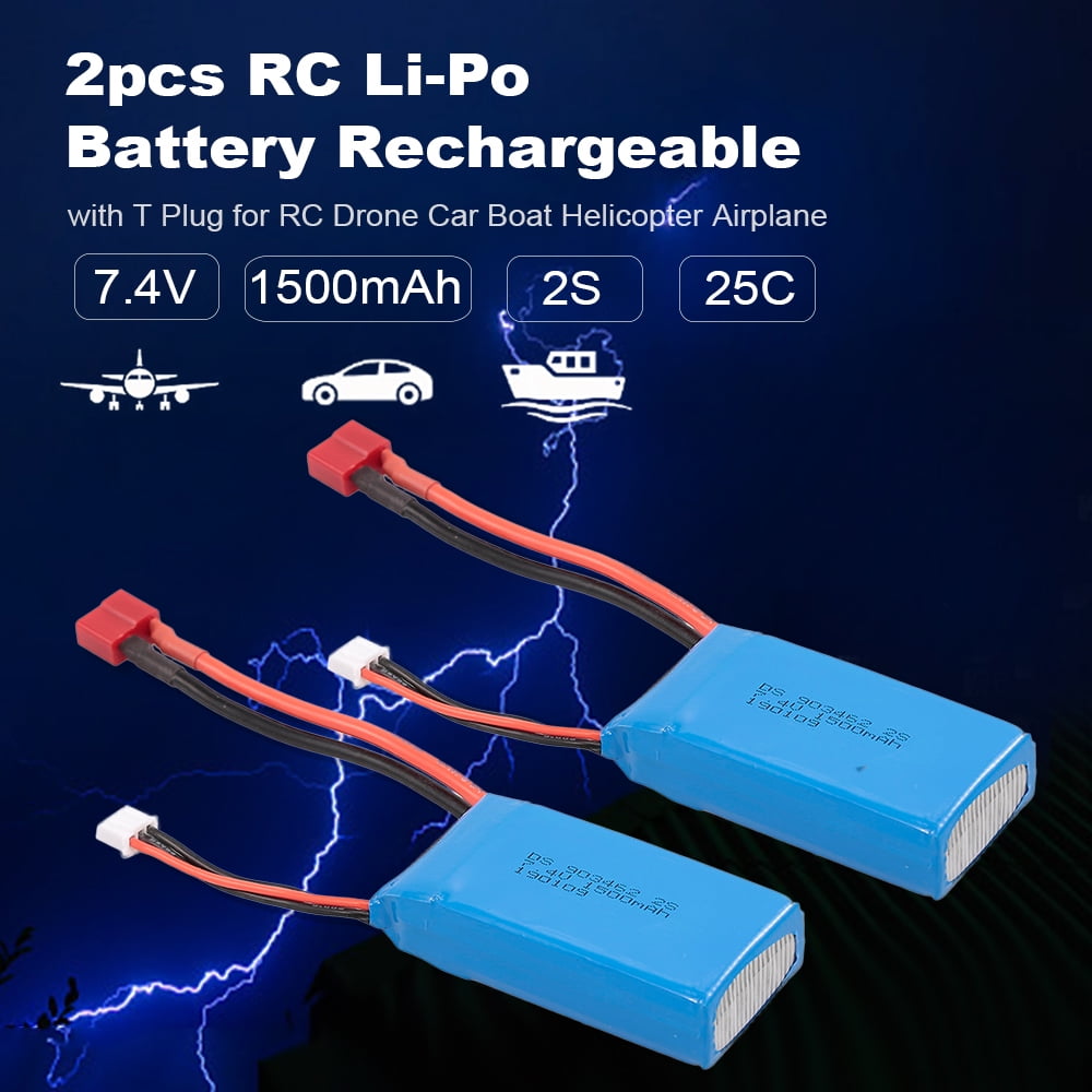 BIMZUC High Performance RC Li-Po Battery 7.4V 1500mAh 25C 2S ...