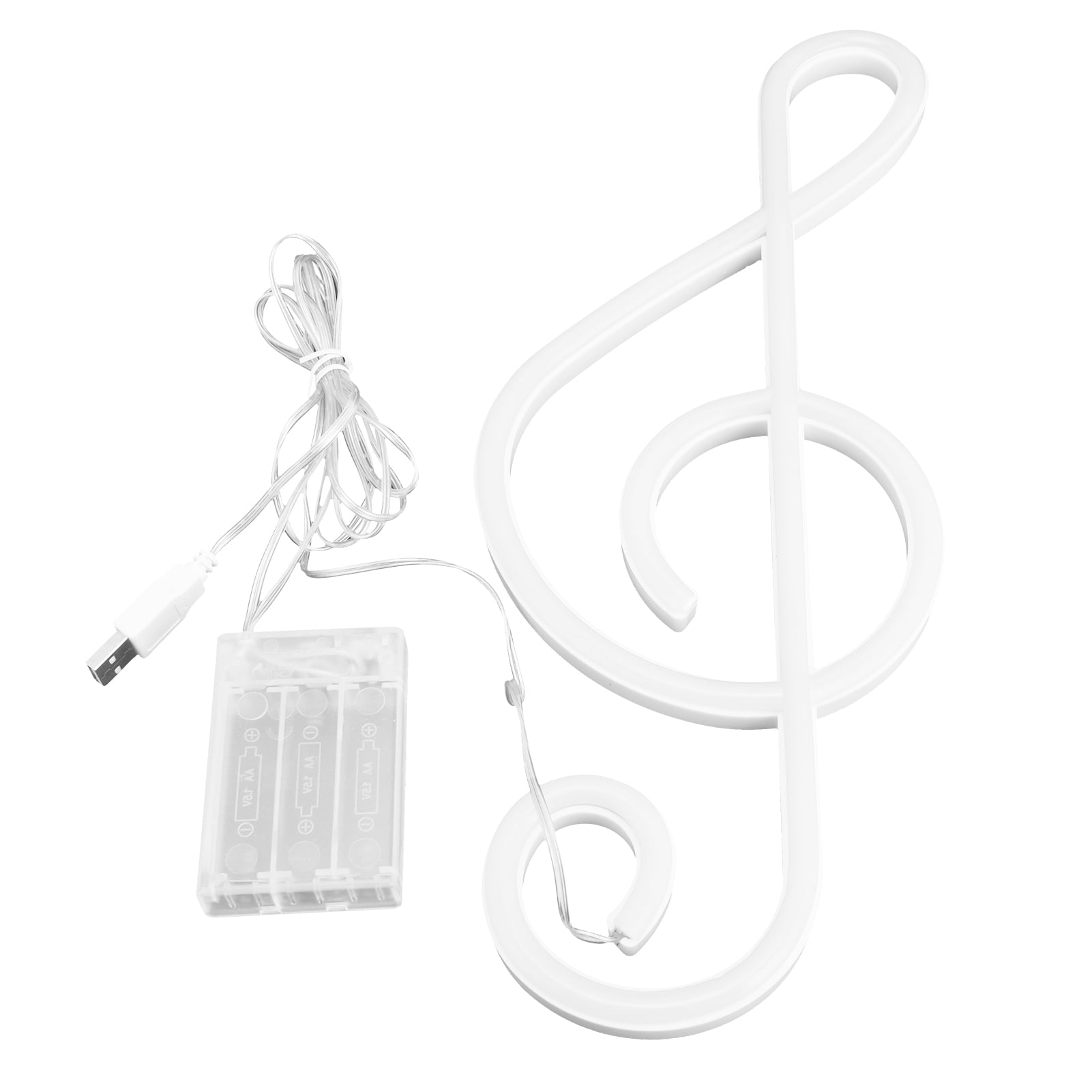 BIMZUC Music Note Shape LED Neon Light Dual Powered USB or Battery ...
