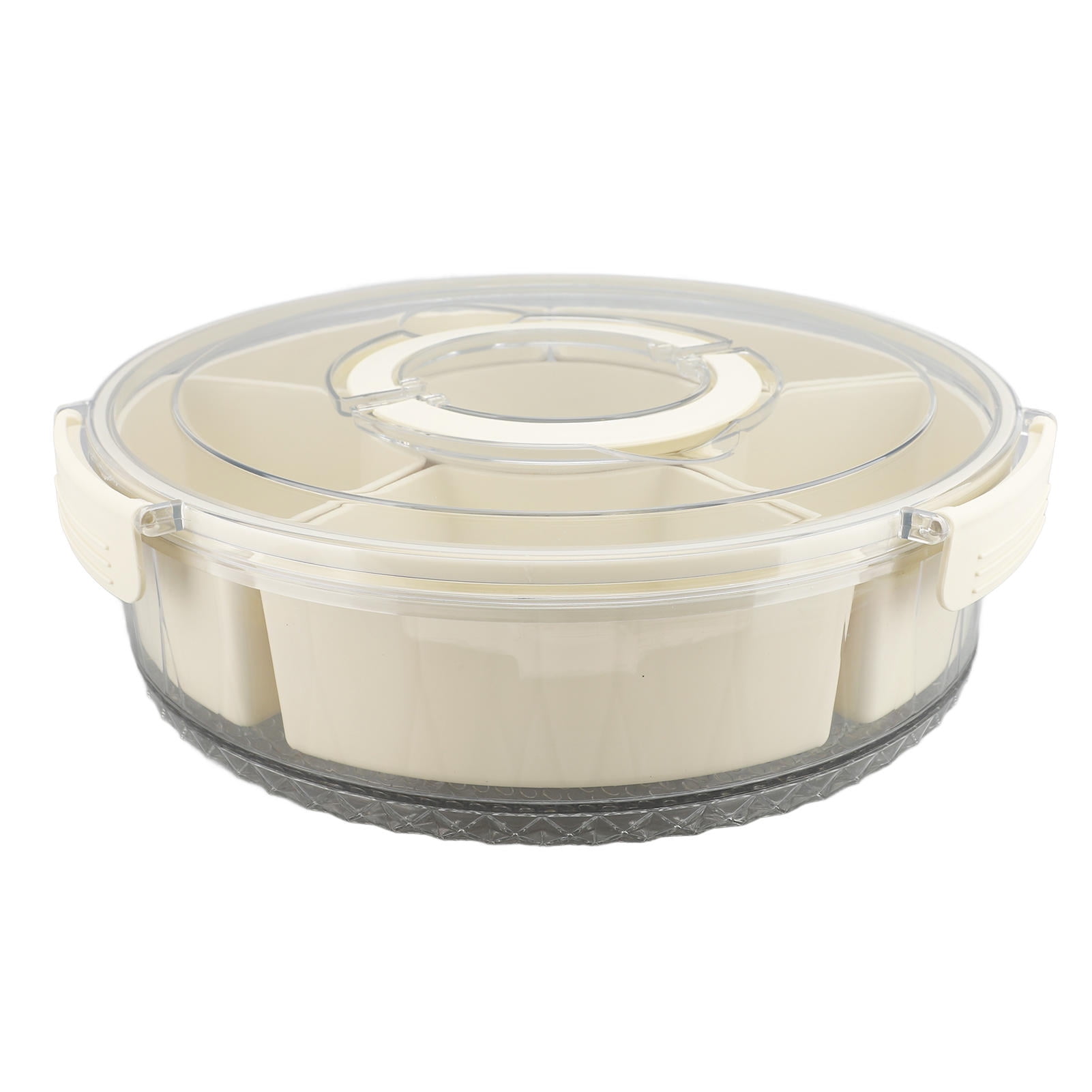 BIMZUC Rotating 6‑Compartment Food Platter – Clear PP/PET Snack Spinner ...