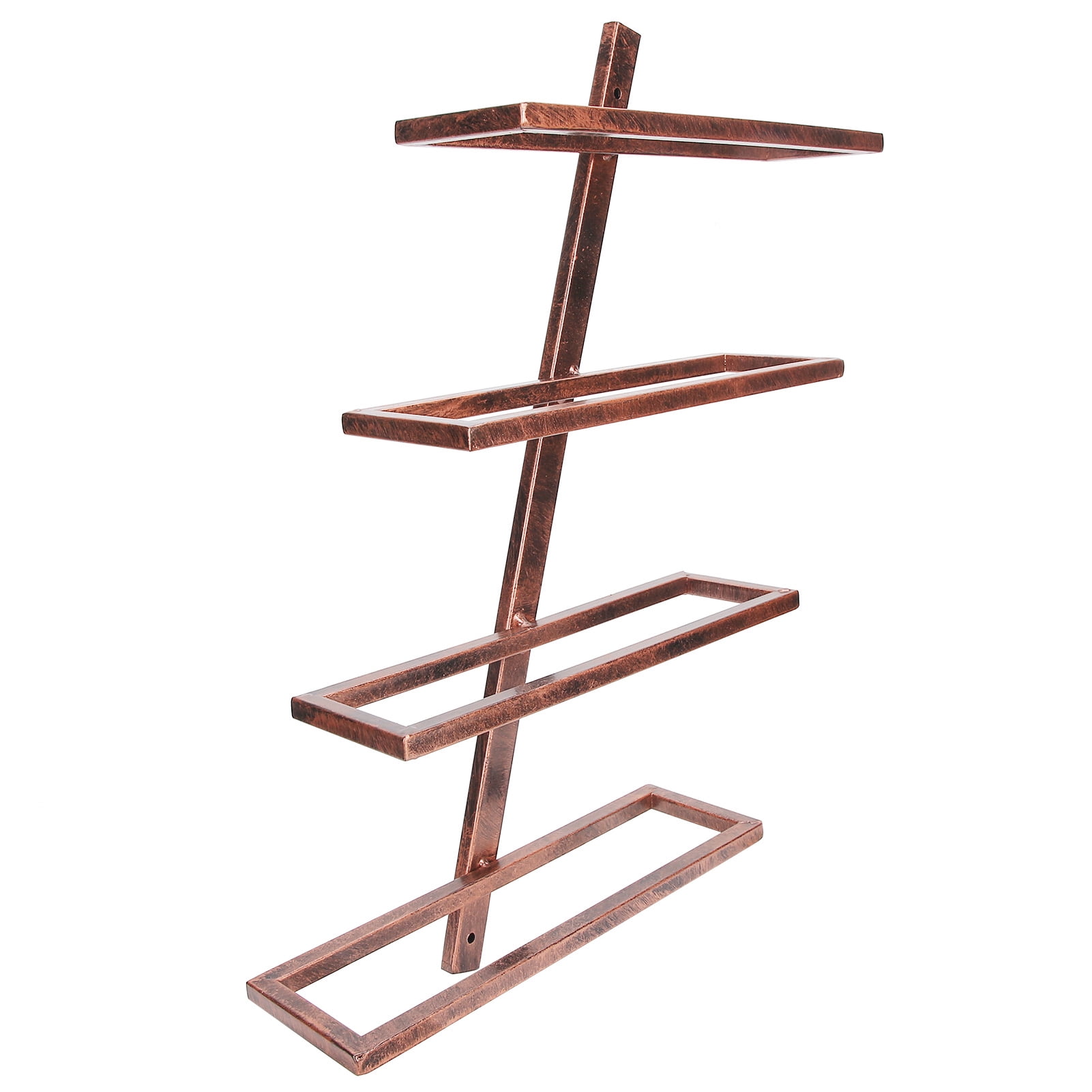 BIMZUC Rustic Bronze Wall Mounted Wine Rack 4 Bottle Holder Shelf for ...