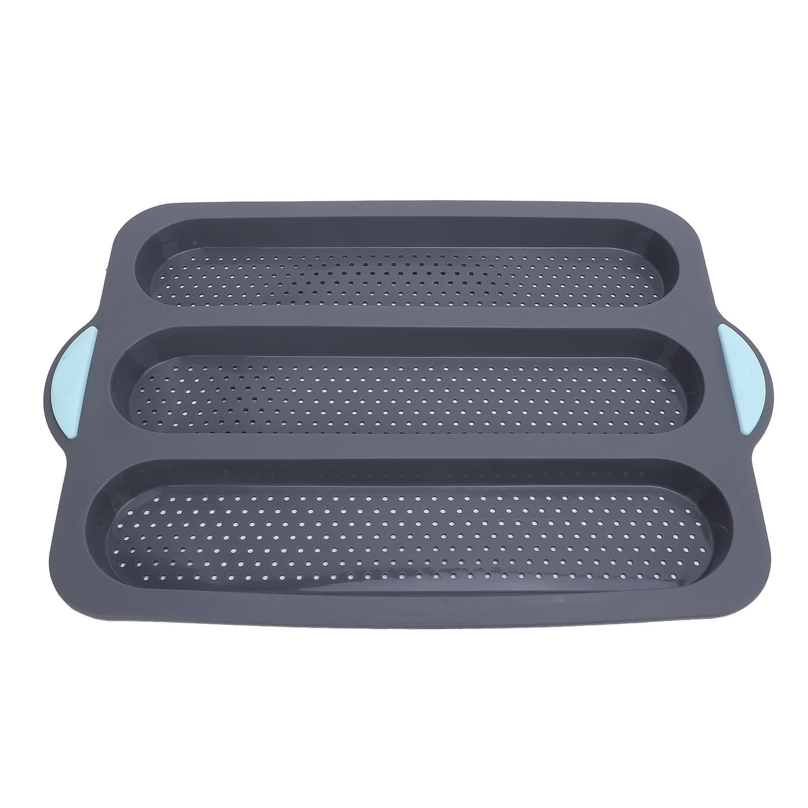 BIMZUC Silicone Bread & Cake Pan – 3‑Cavity Perforated, Heat‑Resistant ...