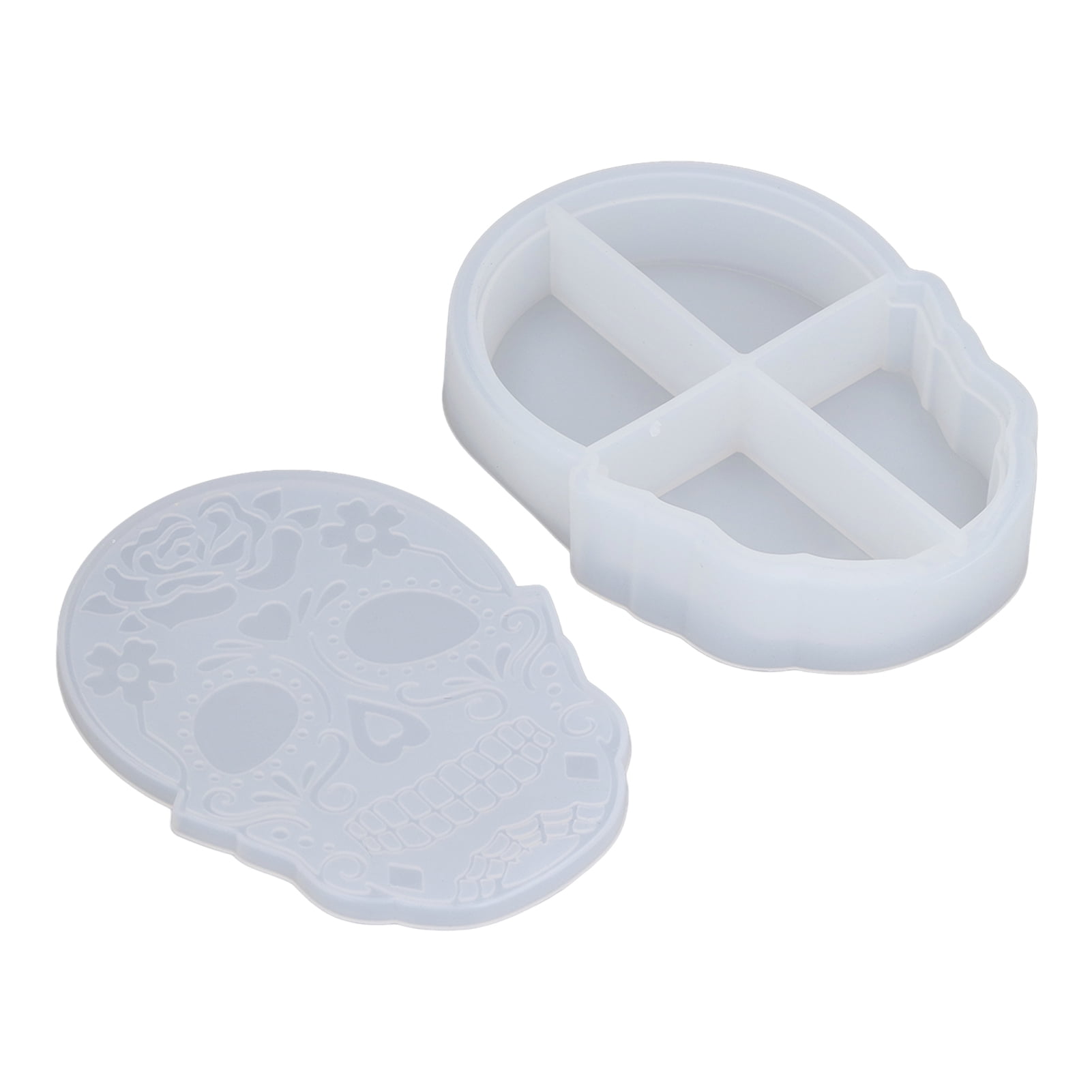 BIMZUC Storage Box Silicone Mold Skull Shape Easy Demolding Epoxy Resin ...