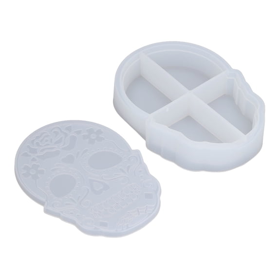 BIMZUC Storage Box Silicone Mold Skull Shape Easy Demolding Epoxy Resin ...