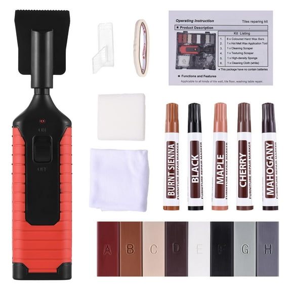BIMZUC Tile & Furniture Scratch Repair Kit 11‑Color Wax Bars + 5‑Color ...