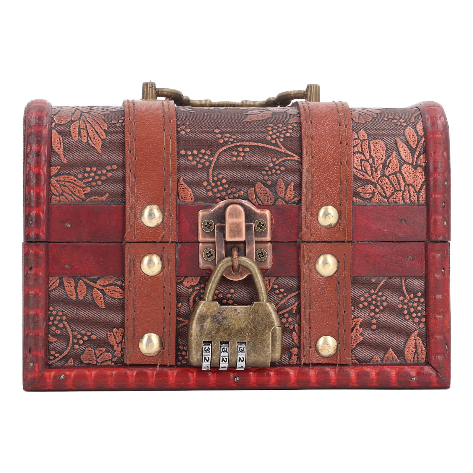 BIMZUC Vintage Wooden Treasure Chest – Large Capacity Lock Box for ...
