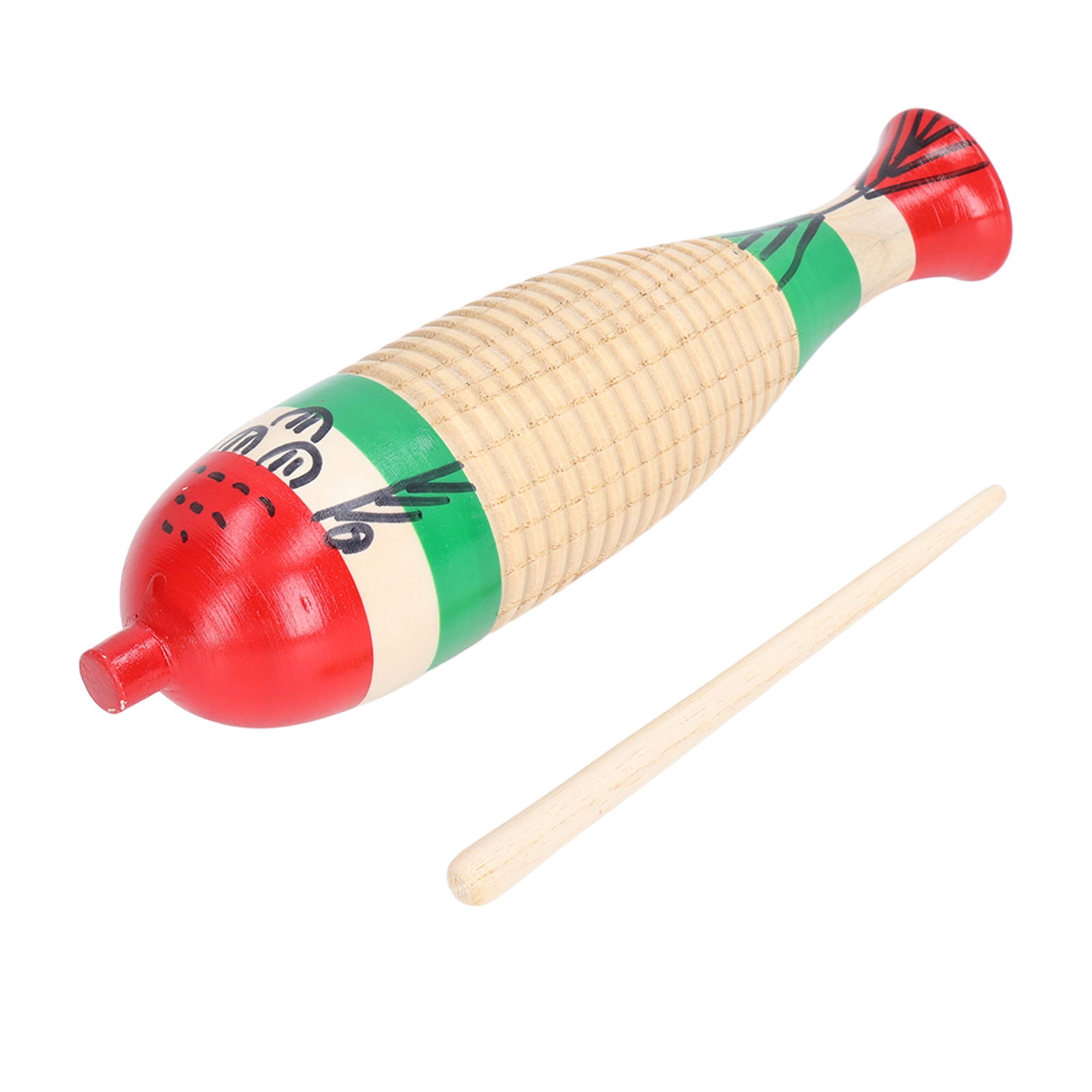 BIMZUC Wooden Guiro Percussion Instrument Fish Shaped Early Education ...
