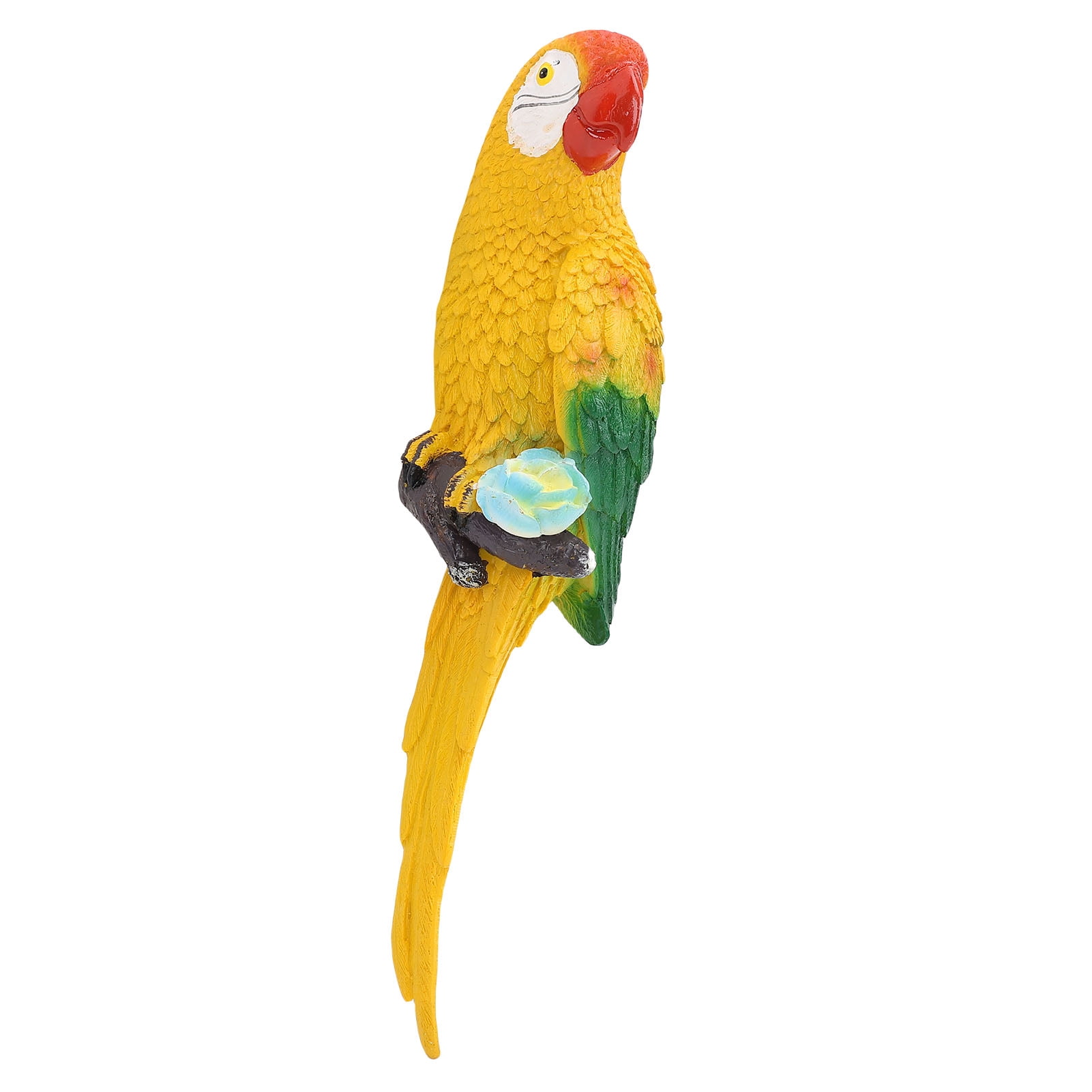 BIMZUC Yellow Macaw Statue Resin Parrot Decor Weatherproof Outdoor ...