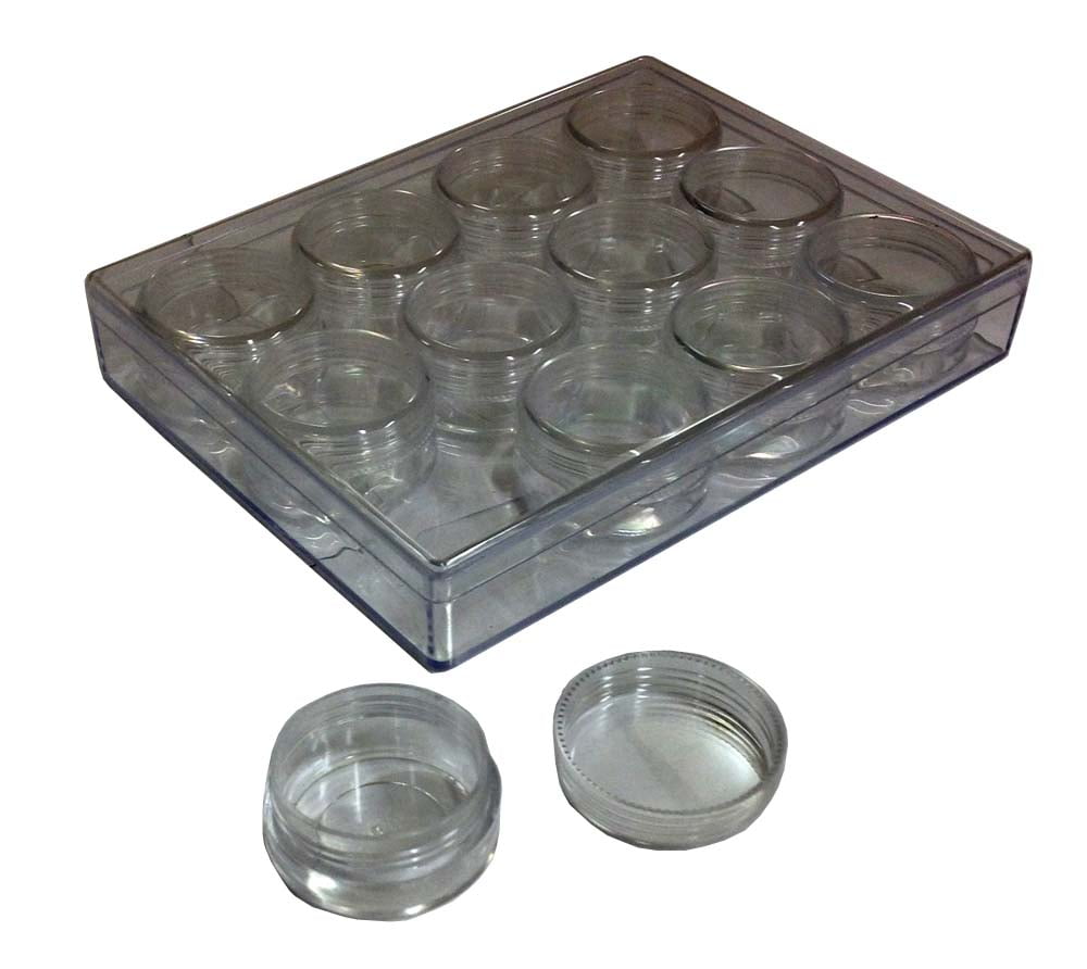 BIN BUDDY 12 Piece Clear Plastic Round Box Set | Screw-On Lids | 1.25 ...
