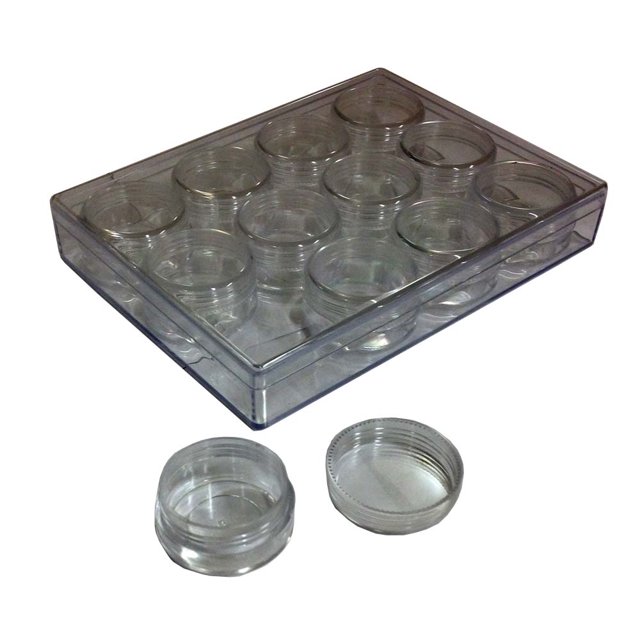 BIN BUDDY 12 Piece Clear Plastic Round Box Set | Screw-On Lids | 1.25 ...