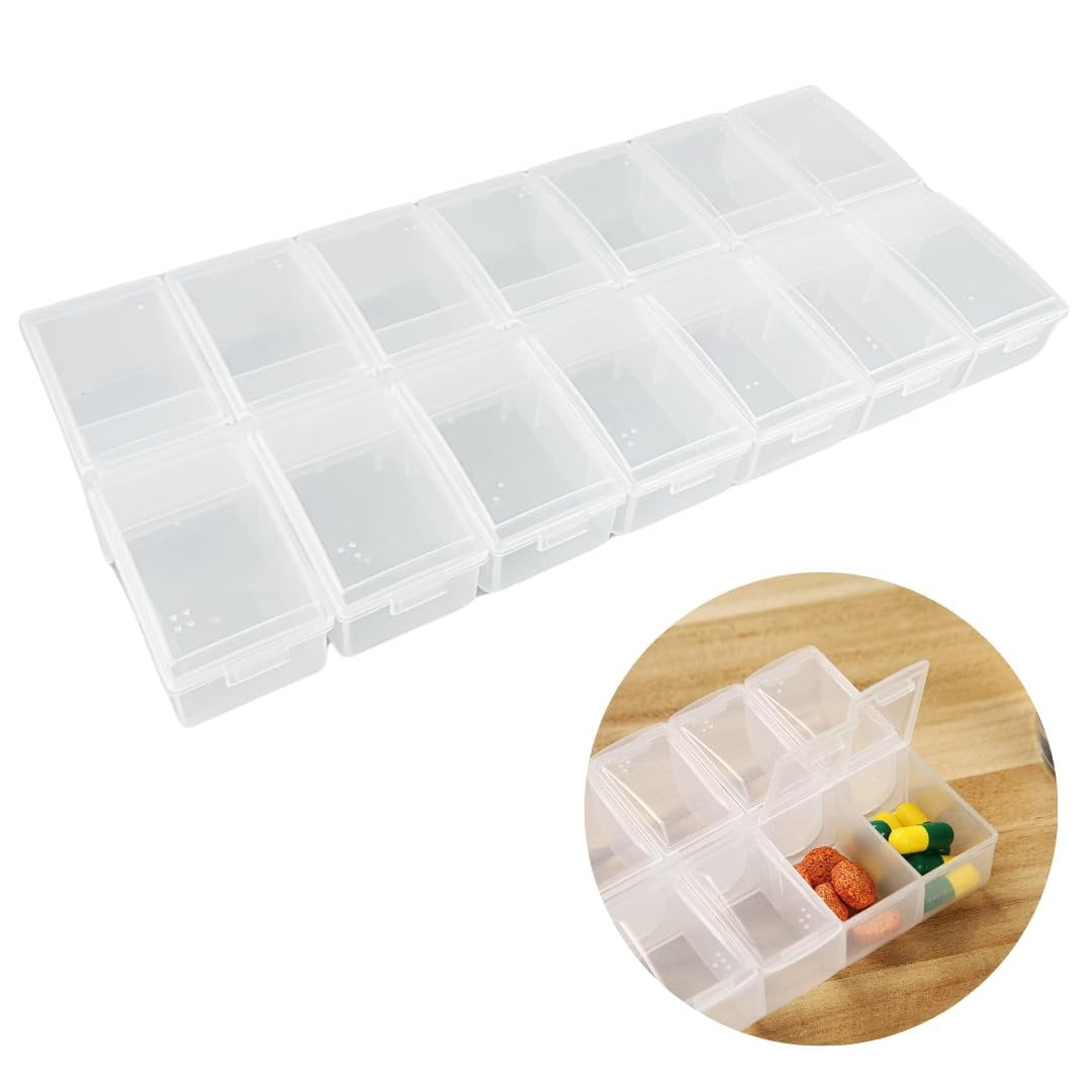 BIN BUDDY 14 Compartment Plastic Storage Box 11" 28 cm x 1" 2.5 cm x 5 ...