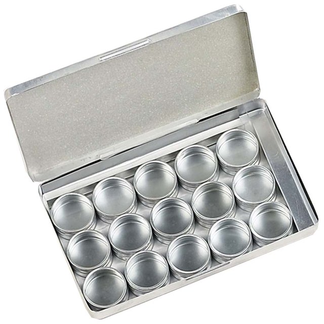 BIN BUDDY 15 Piece Aluminum Gem Jar Display Set | 15 Piece with Clear ...