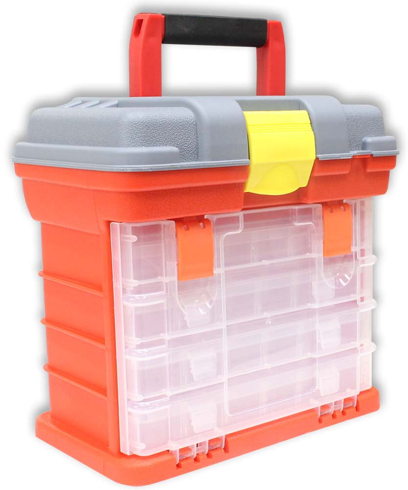 BIN BUDDY Heavy Duty Plastic Storage Box | 10" x 6" Top Compartment | 4 ...