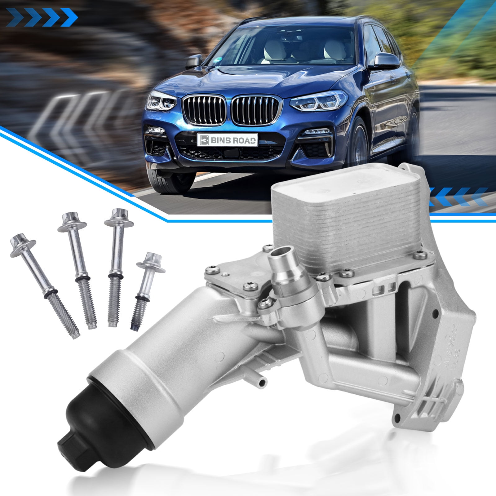 BINB ROAD Aluminium Engine Oil Cooler Filter Housing 11428596283 ...
