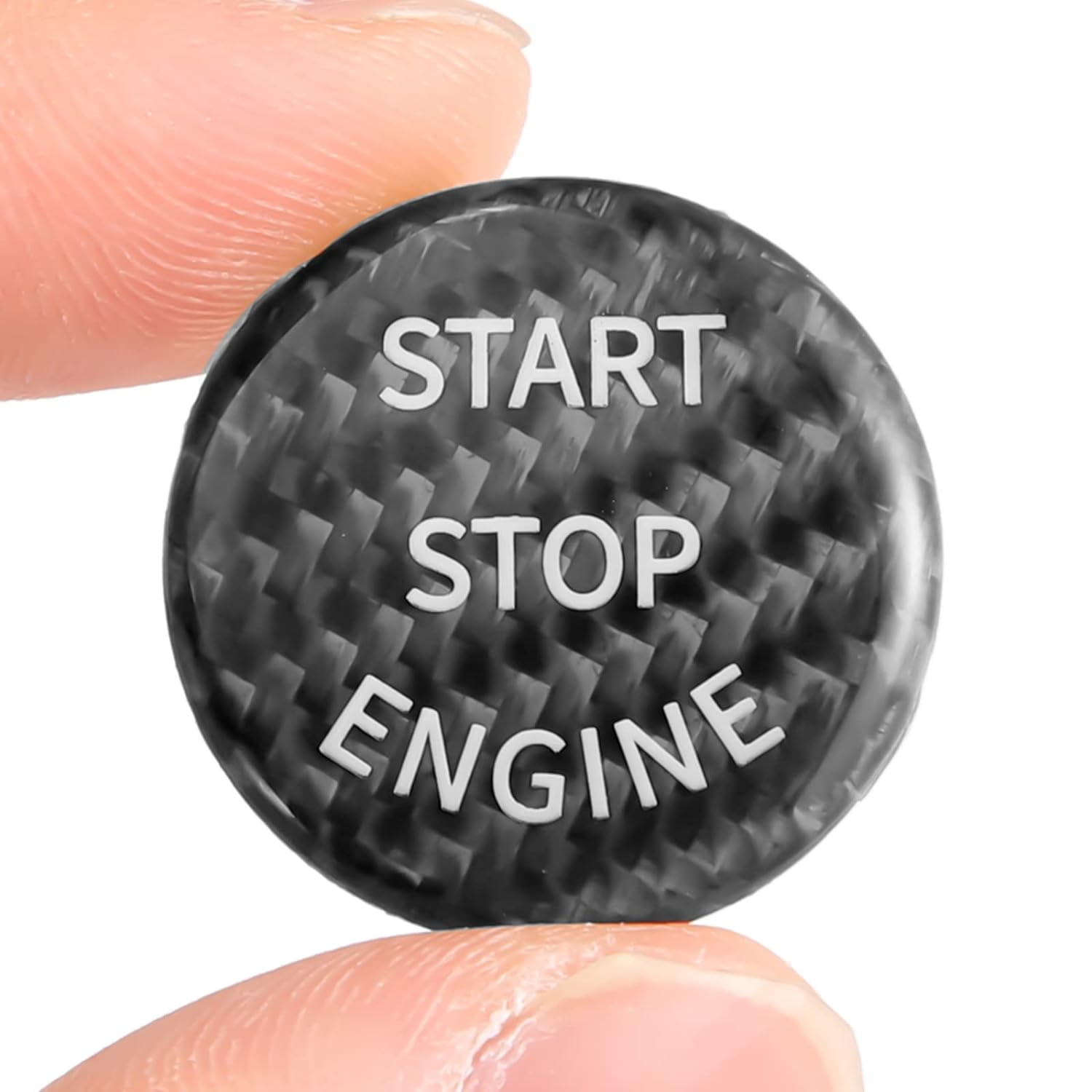 BINB ROAD Car Ignition Button Cover Carbon Fiber Black Engine Start ...