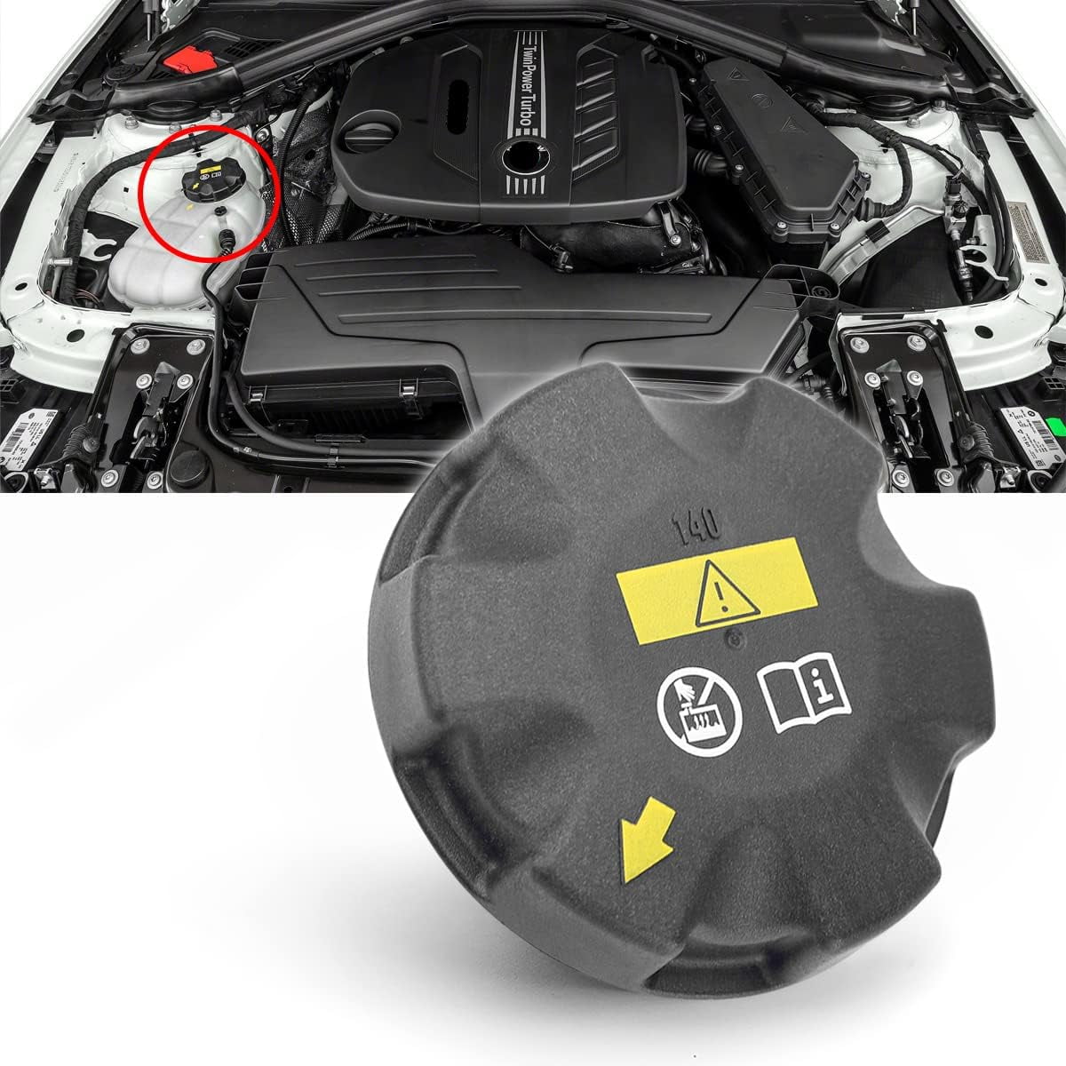 BINB ROAD Radiator Expansion Tank Cap Coolant Cover 17117639020 ...