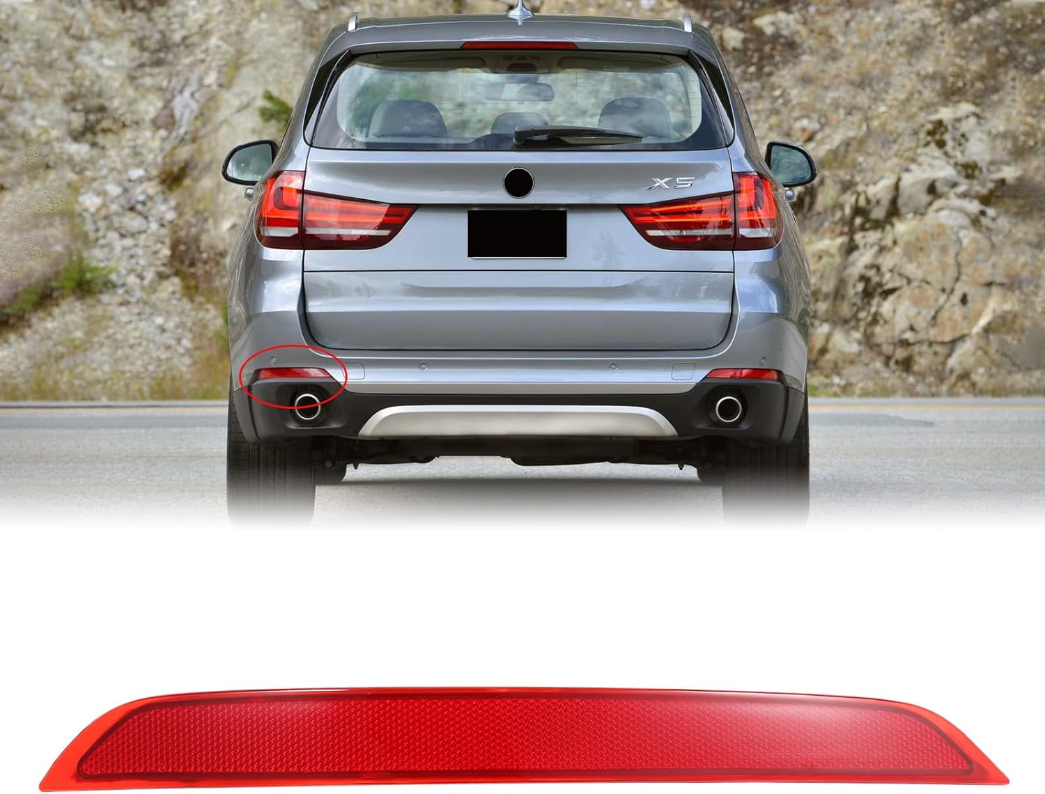 BINB ROAD Right Rear Bumper Reflector Passenger Side Red Trim ...