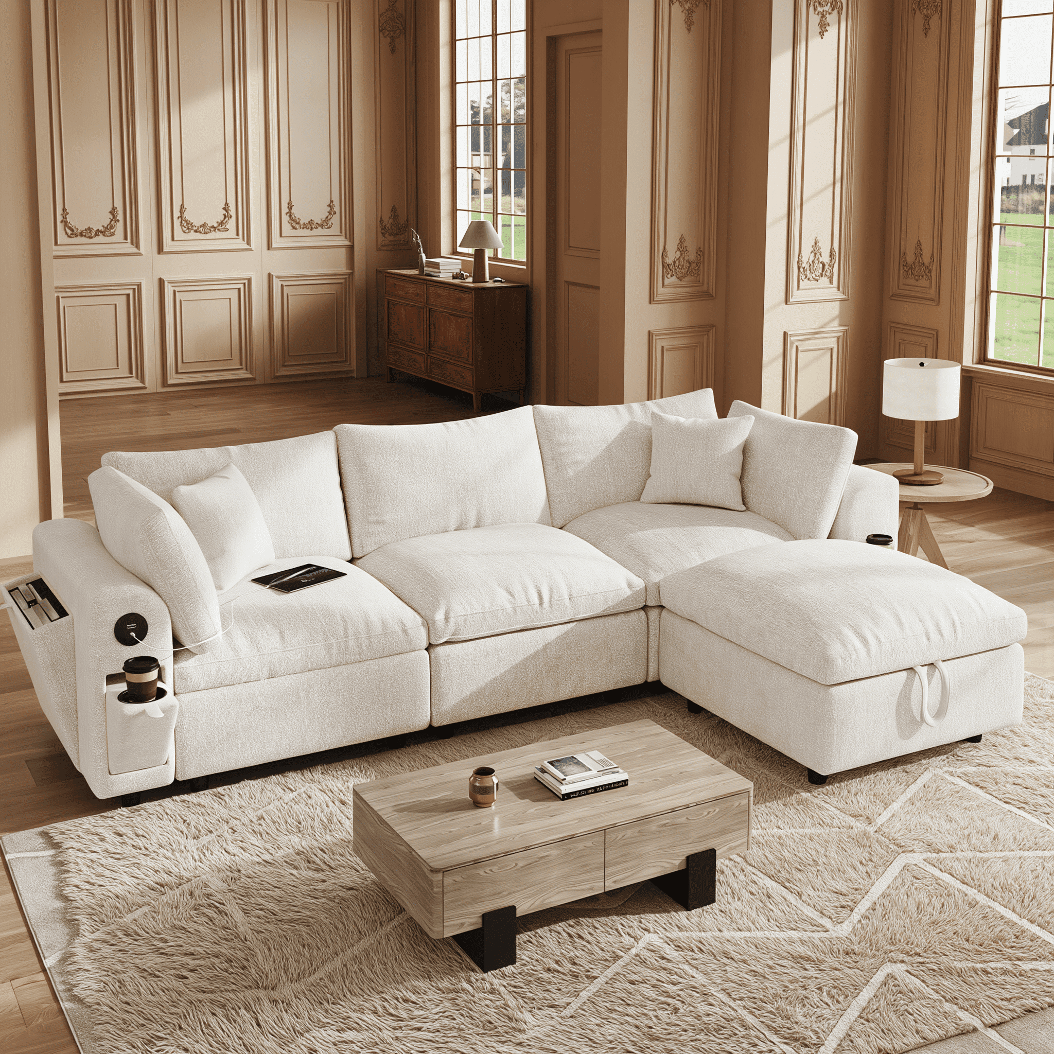 BINBANK Cloud Modular Sectional Sofa, Modern Chenille Couch L-Shaped ...