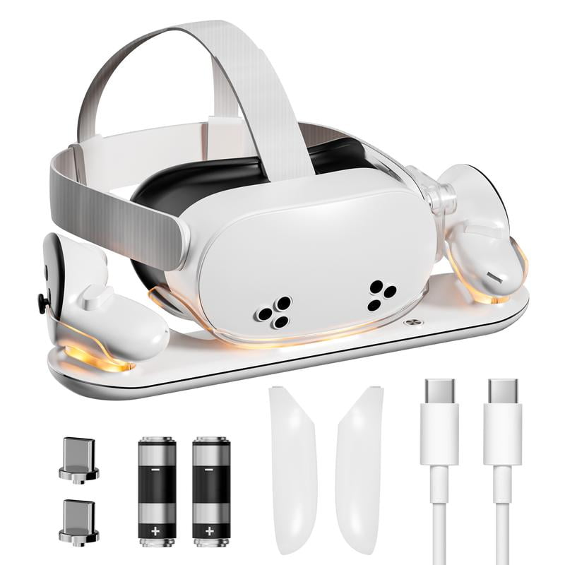 BINBOK VR Quest 3S Charging Dock, Magnetic Charging Station for Oculus Meta Quest 3S Headset ...