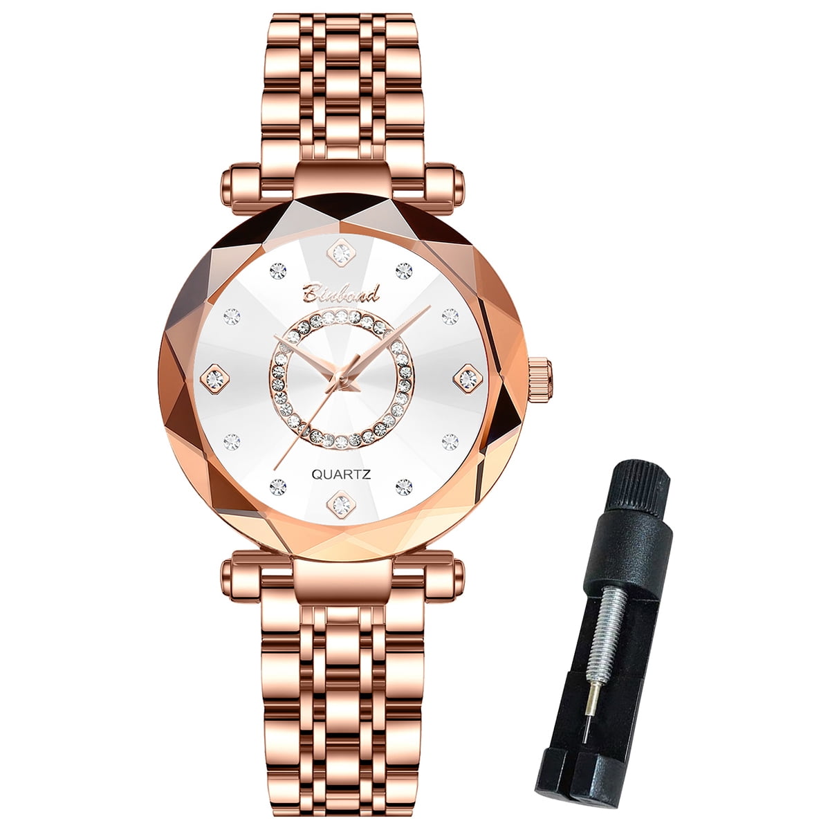 BINBOND Womens Watch Dress Fashion Diamond Quartz Ultra Thin Waterproof ...