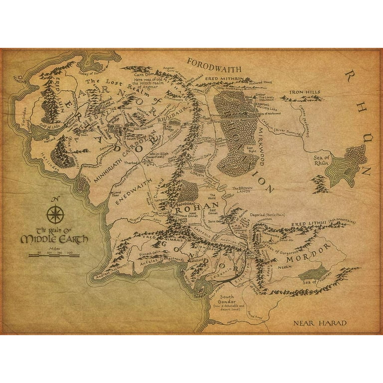 Middle Earth Map Lord Of The Rings