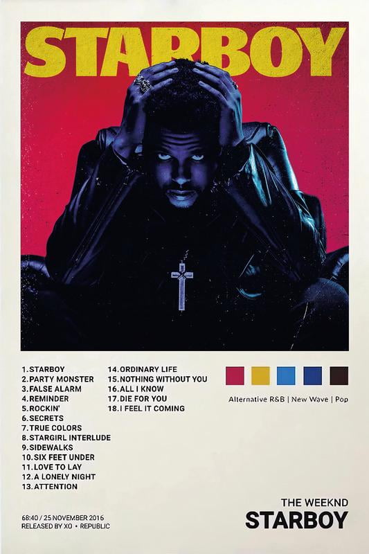 BINFA-Wall Art Weeknd & Starboy Music Album 16" x 24" Poster - Walmart.com
