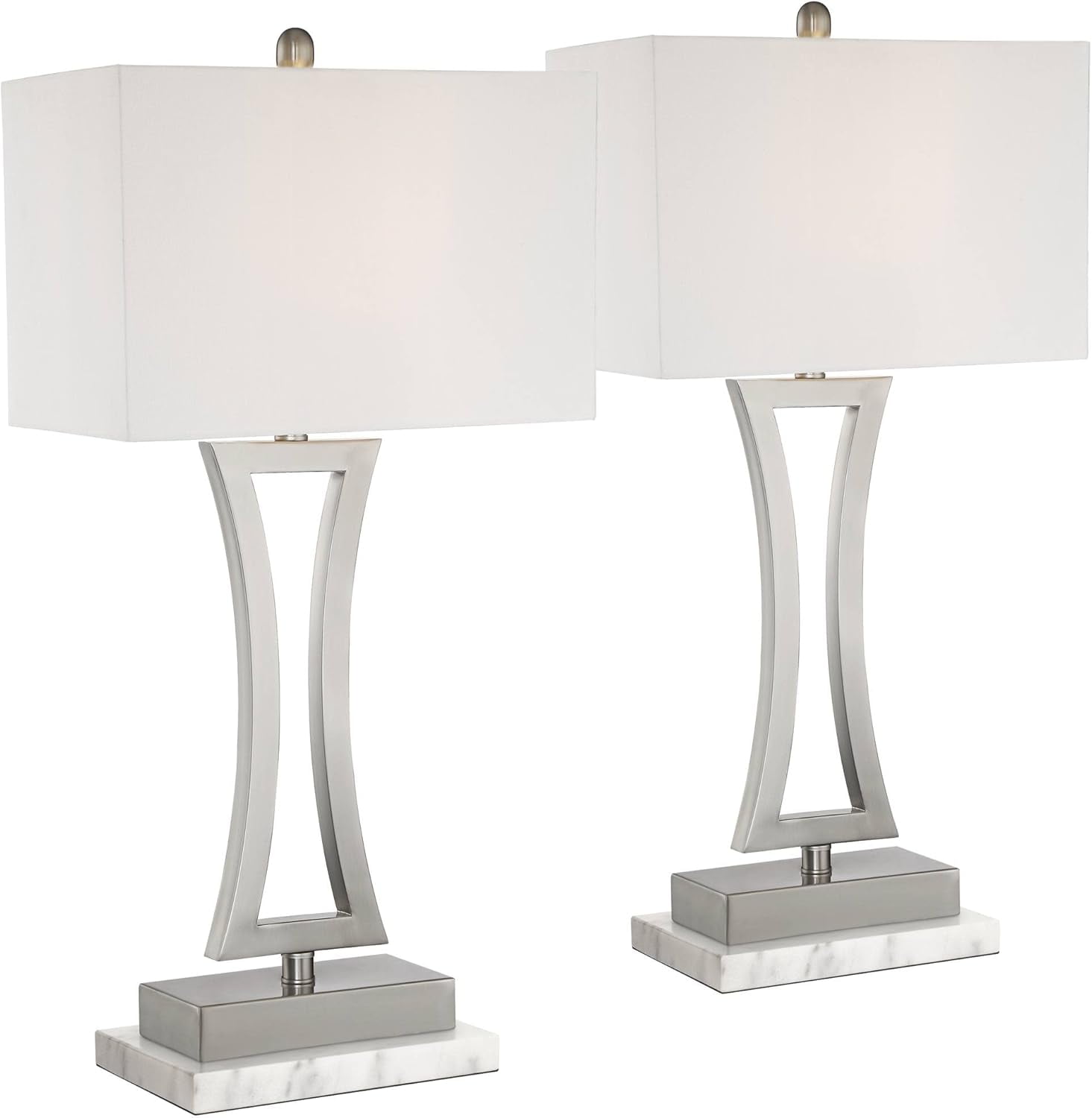 BINGHUIKJ Roxie Modern Table Lamps with White Marble Risers 31" Tall ...