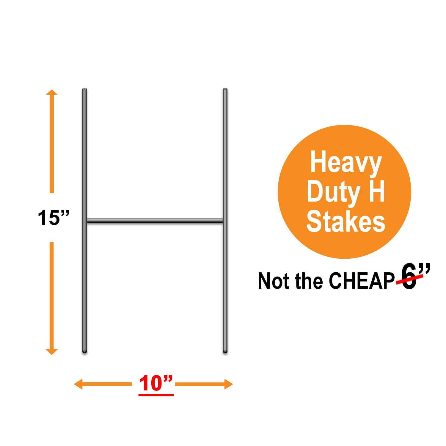Free Shipping! BINGLE 50 Pack Stakes Heavy Duty Metal 15-inch H-Stakes ...