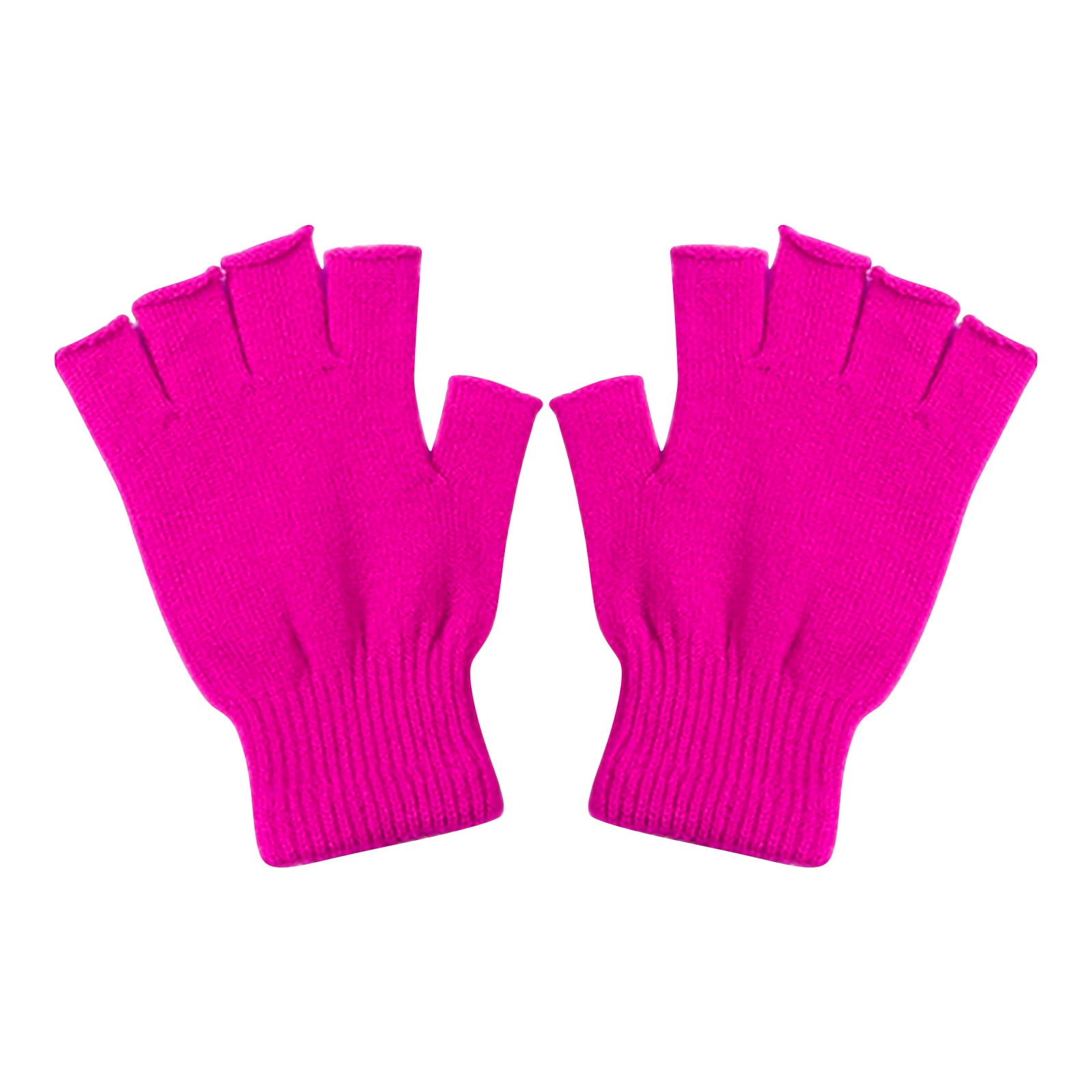 BINGLI 1 Pair Women Men Winter Warm Knitted Fingerless Half Finger ...