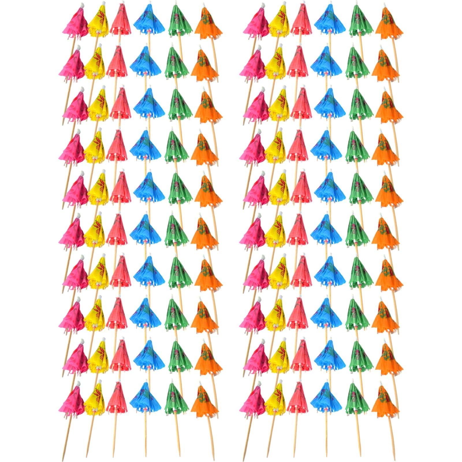 BINGLI 100 PACK Drink Umbrellas - Assorted Styles Cocktail Umbrellas ...