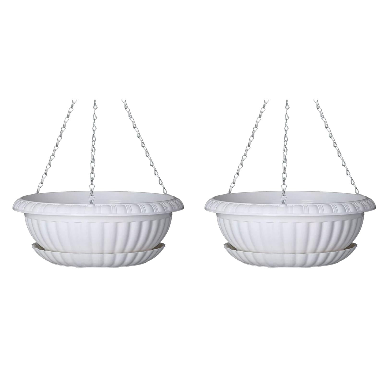 BINGLI 11.02'' Large Hanging Planters with Drainage Hole&Tray, Hanging ...