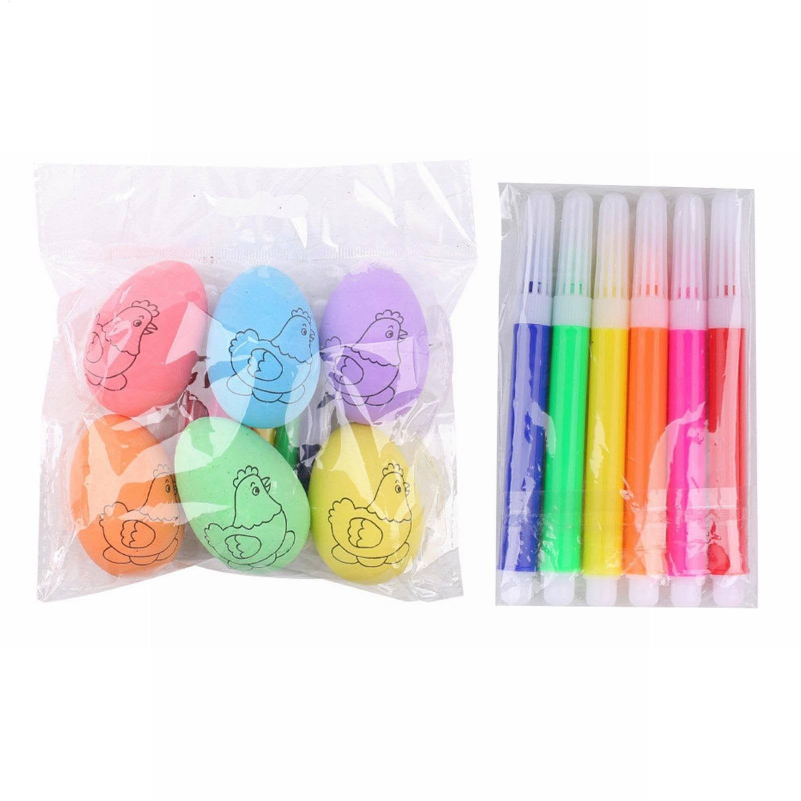 BINGLI 12PCS Easter Egg Decorating Kit - Paintable Eggs with Art Tools ...