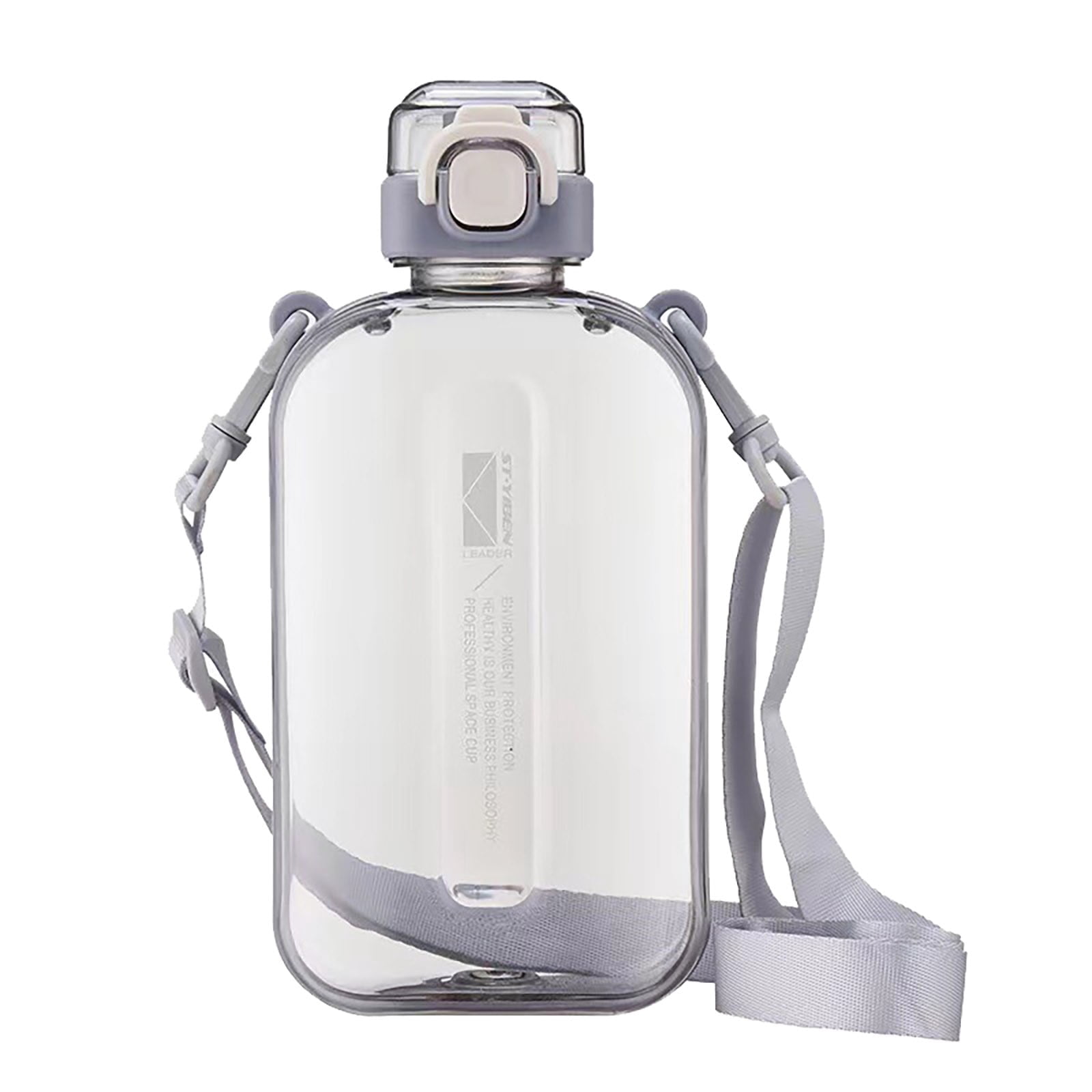 BINGLI 24 Oz Flat Water Bottle Travel Flask Portable Square Water ...