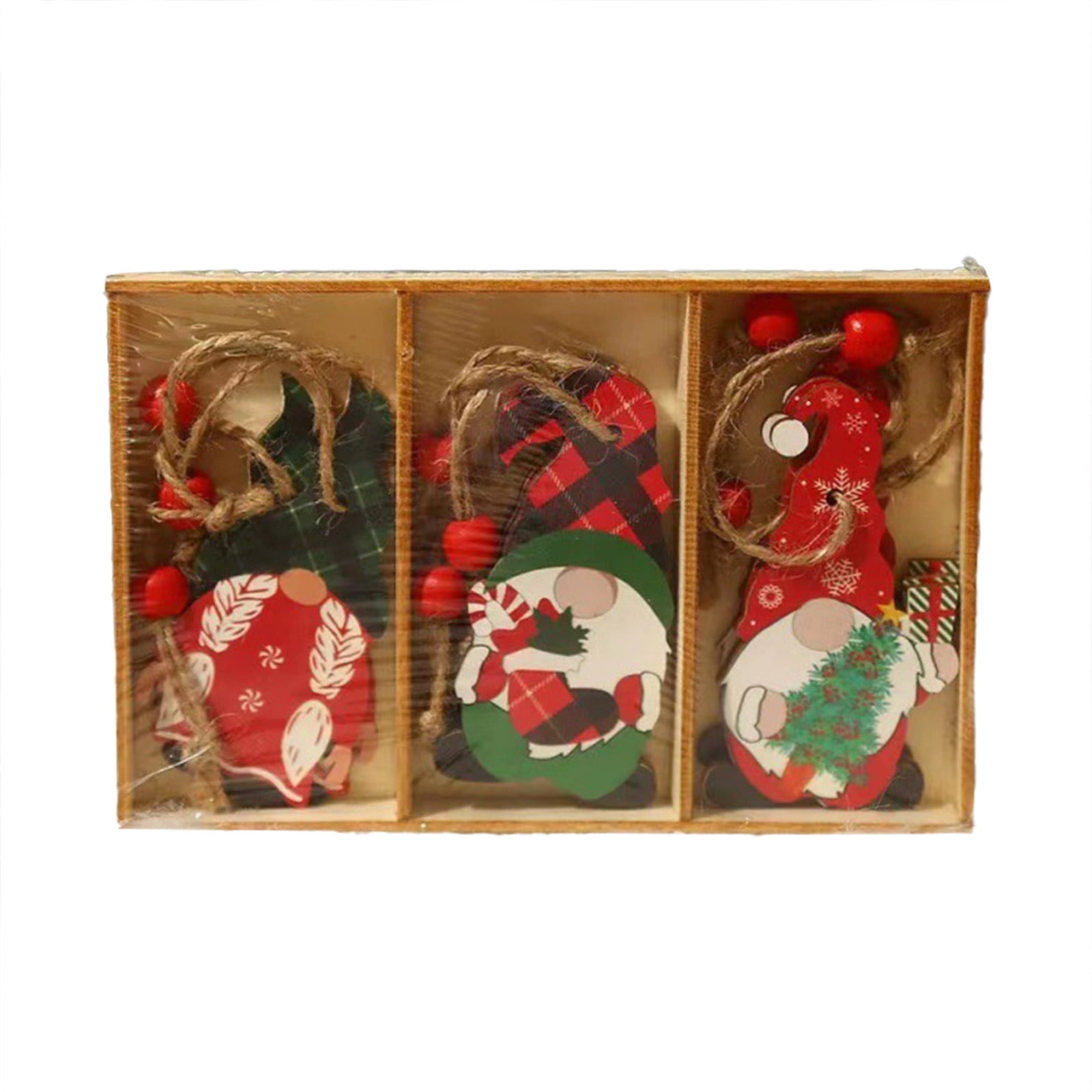 BINGLI 9Pcs Christmas Supplie‘s Home Decoration Props Painted Fores‘t ...