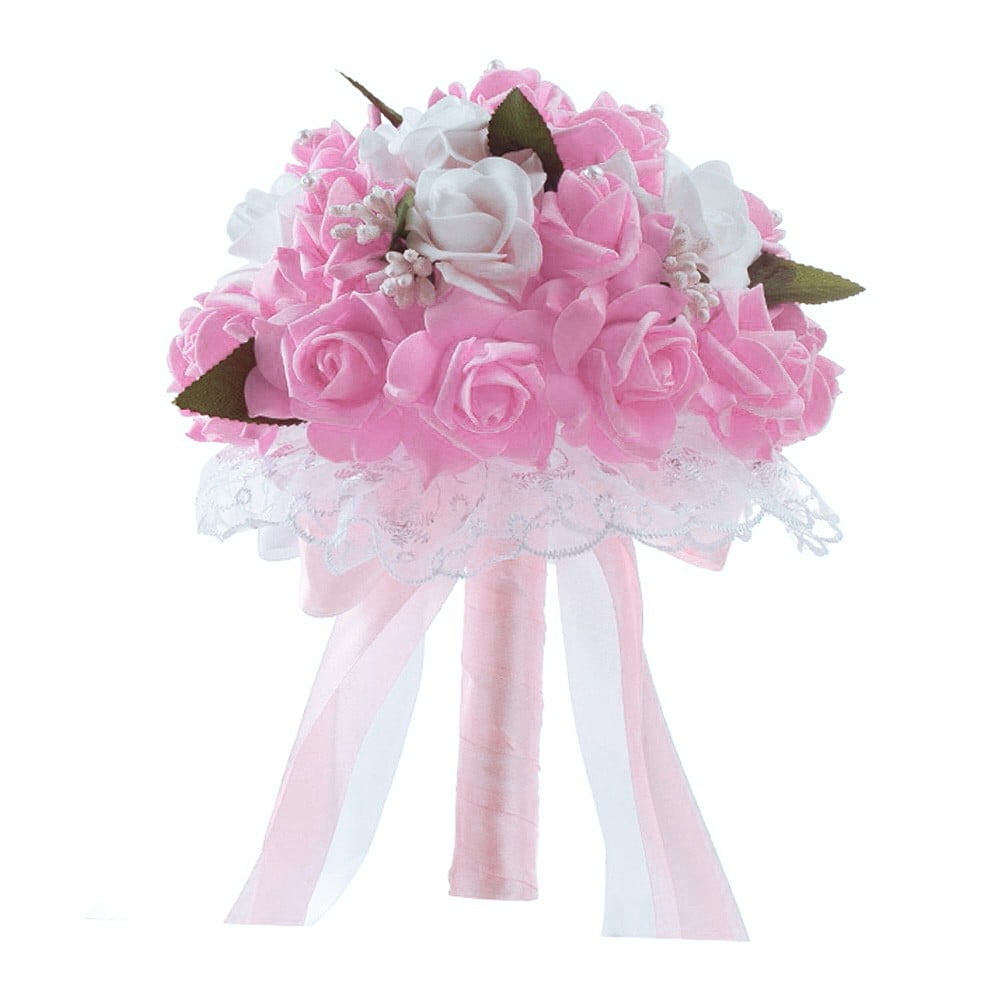 BINGLI Artificial Roses Bridal Bridesmaid Silk Bouquet Flowers Wedding ...