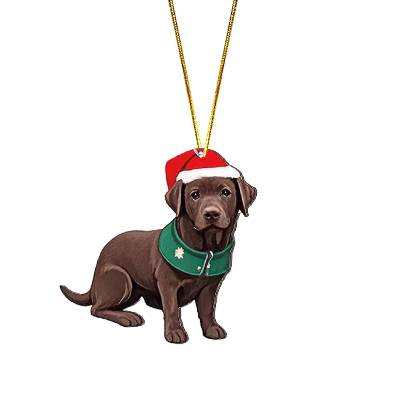 BINGLI Christmas Lab Ornament Wood Hanging Christmas Tree Ornaments ...