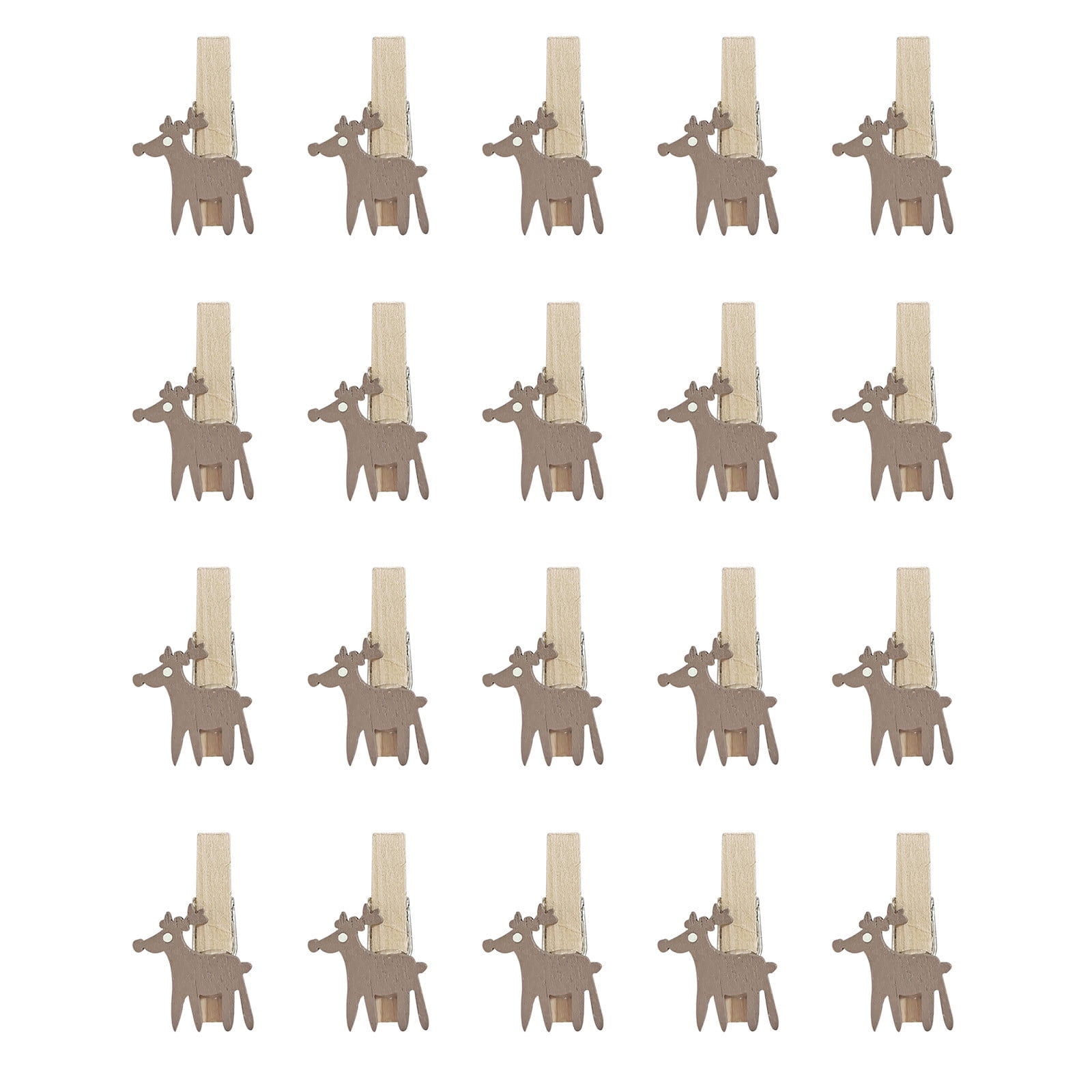 BINGLI Christmas Wood Clips Xmas Tree Decor Clips DIY Photo Peg Hanging ...