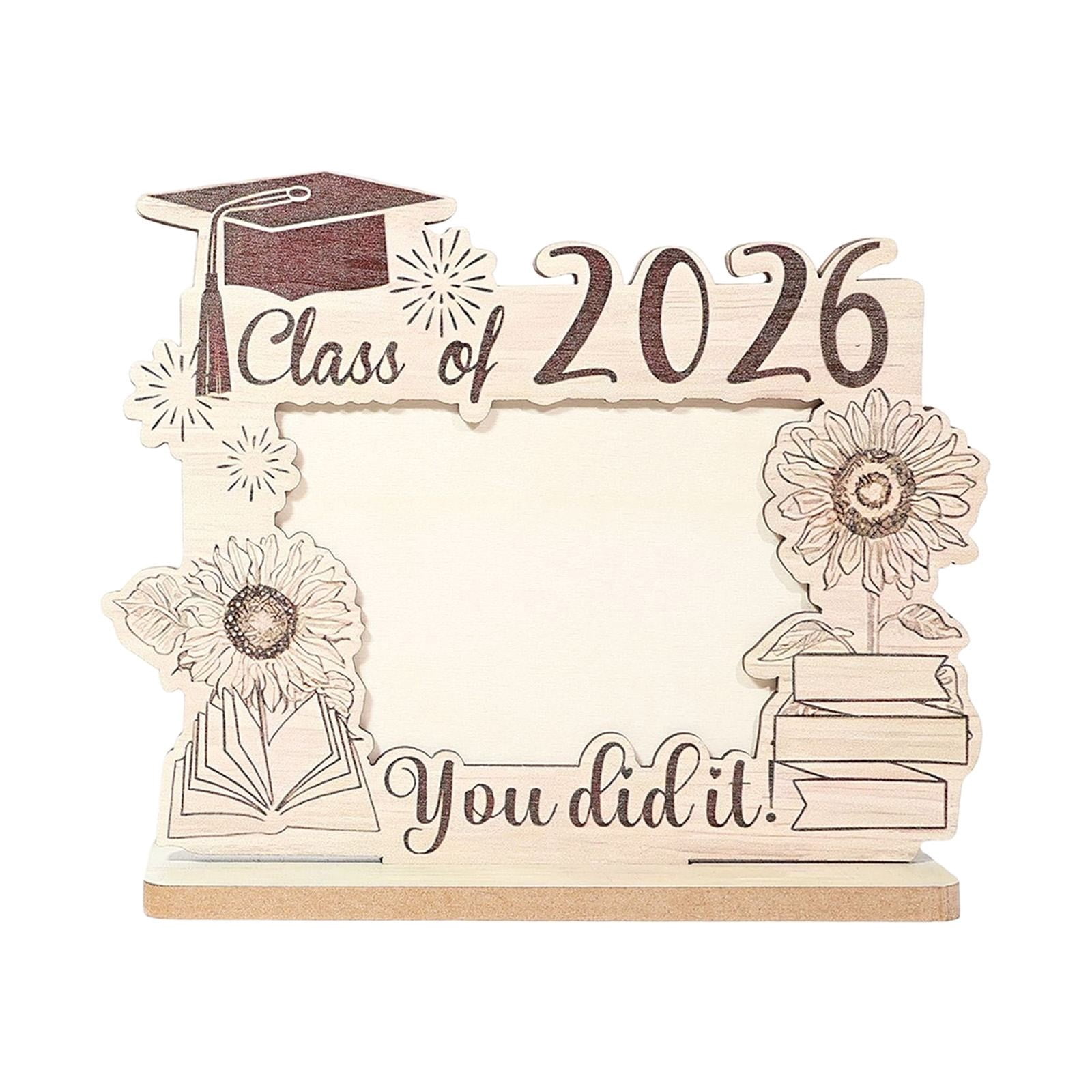BINGLI Class Of 2026 Graduation Picture Frame Wooden Graduate Small Cap ...