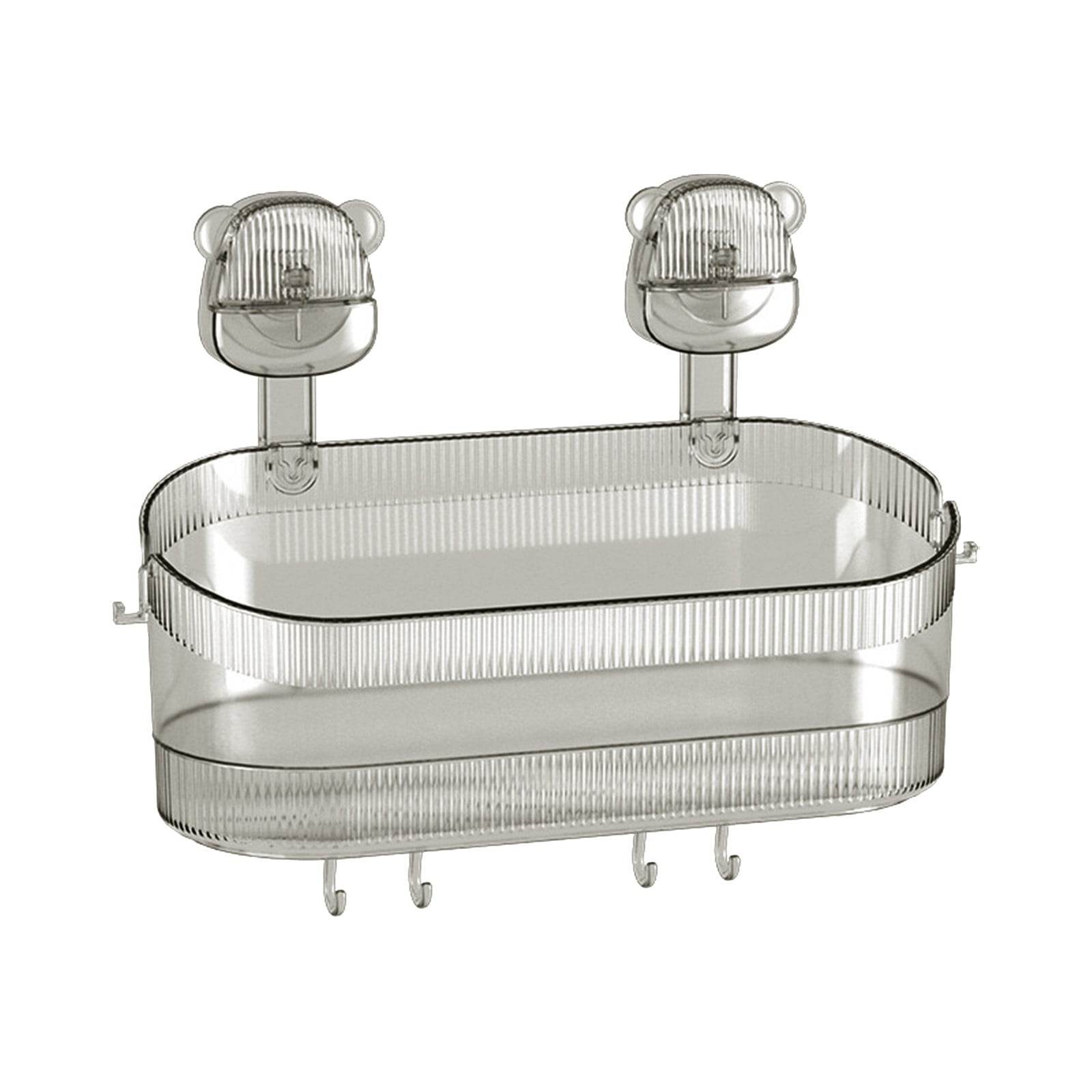 BINGLI Clear No-Drill Bathroom Suction Storage Box & Rack, Large ...