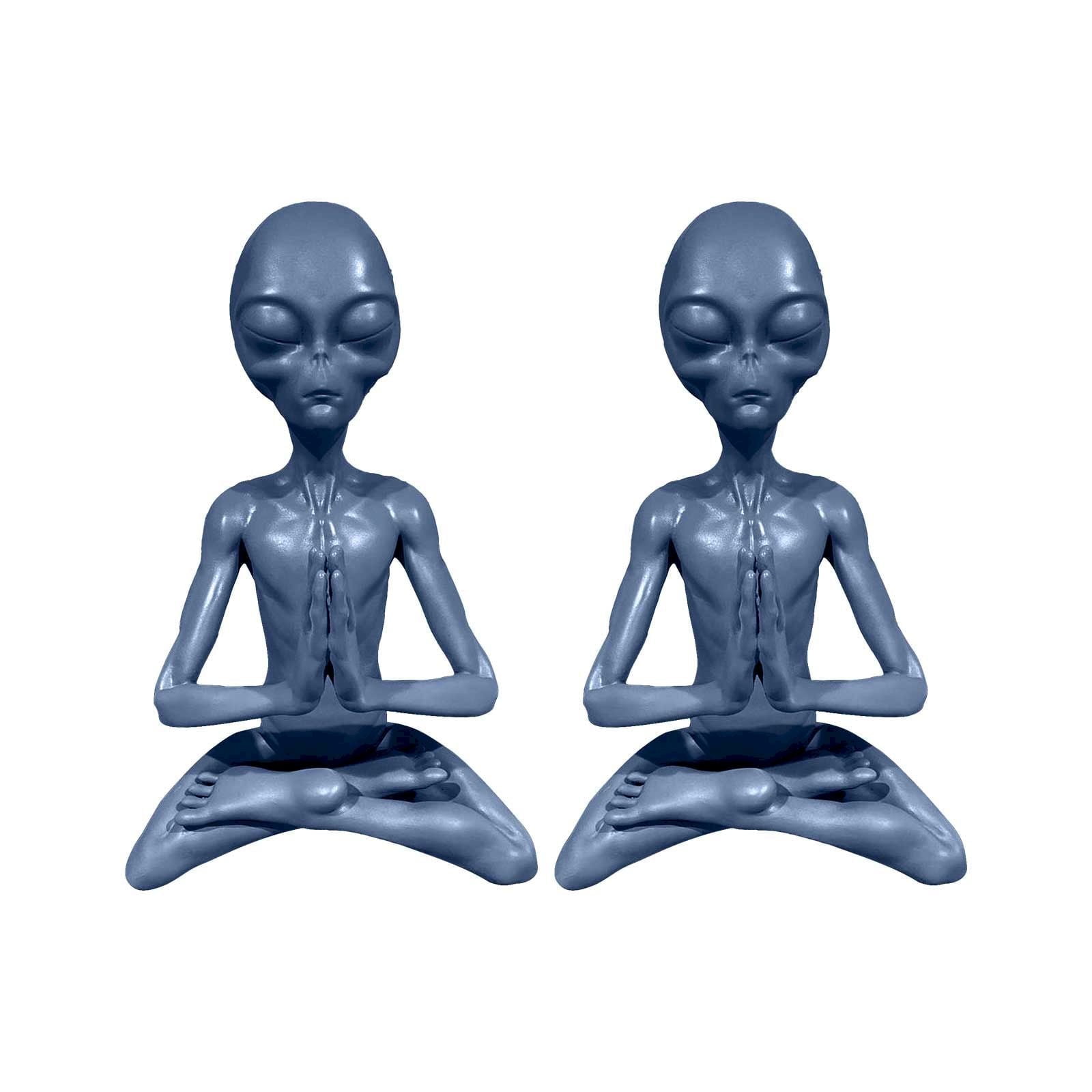BINGLI Meditating Alien Garden Sculptures & Statues, Alien Resin Statue ...