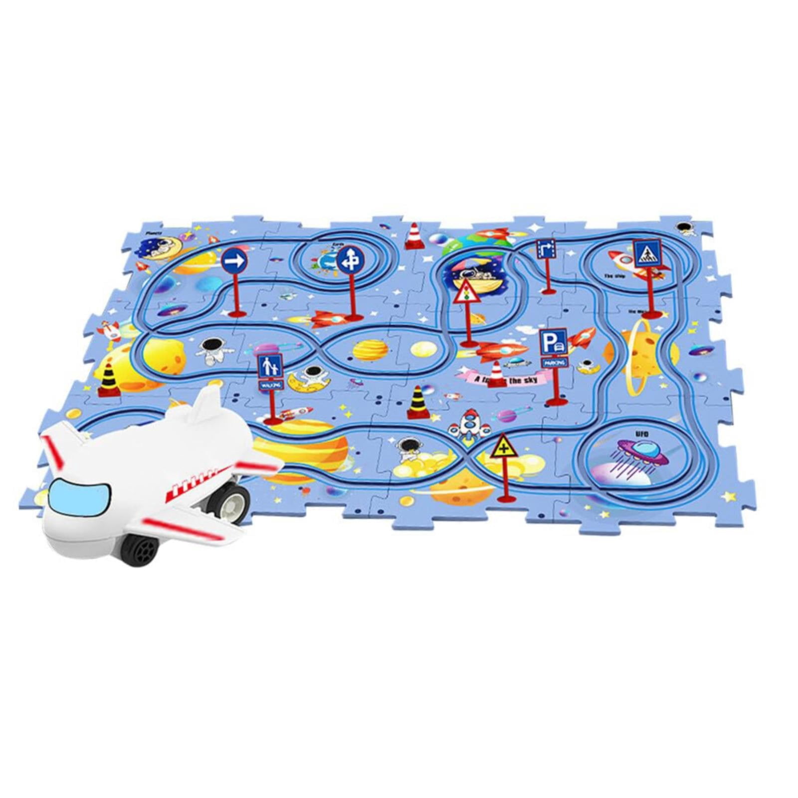 BINGLI DIY Assembling Electric Trolley Puzzle Car Track Set with ...