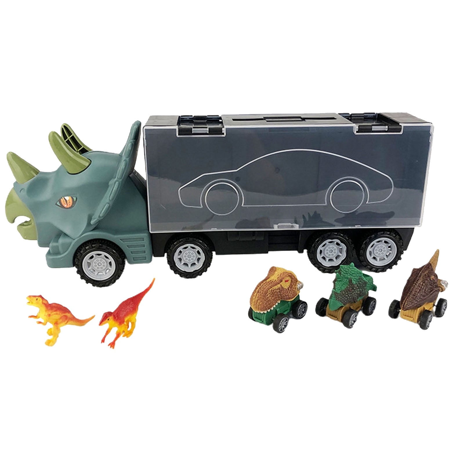 BINGLI Dinosaur Truck Toys for Kids 3-5, Dinosaur Transport Vehicle ...