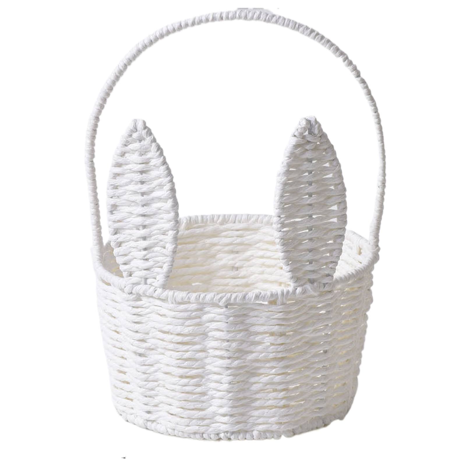 BINGLI Easter Basket with Handle Bunny Easter Woven Picnic Basket for ...