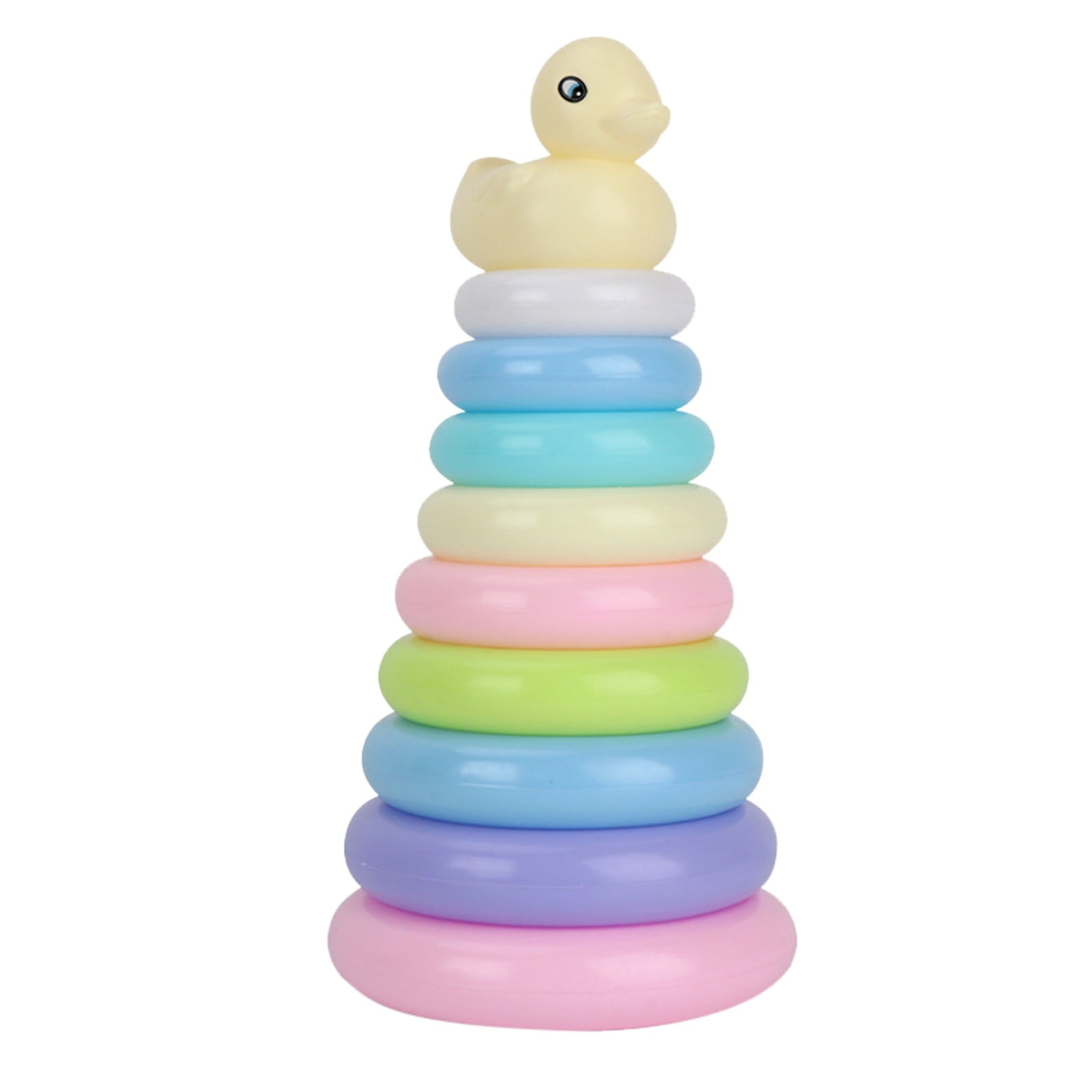 BINGLI Educational Toys, Rainbow Stacker Wooden Ring Educational Toy - Wooden Rainbow Stacking ...