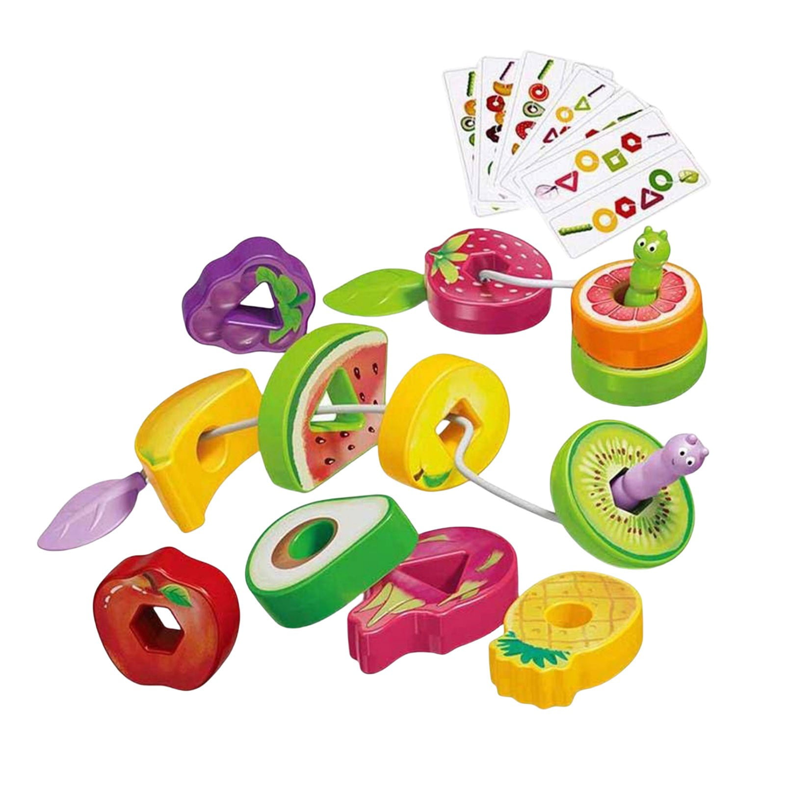 BINGLI Educational Wooden Lacing Beads Toys for Toddler 3 4 5 Year Old ...