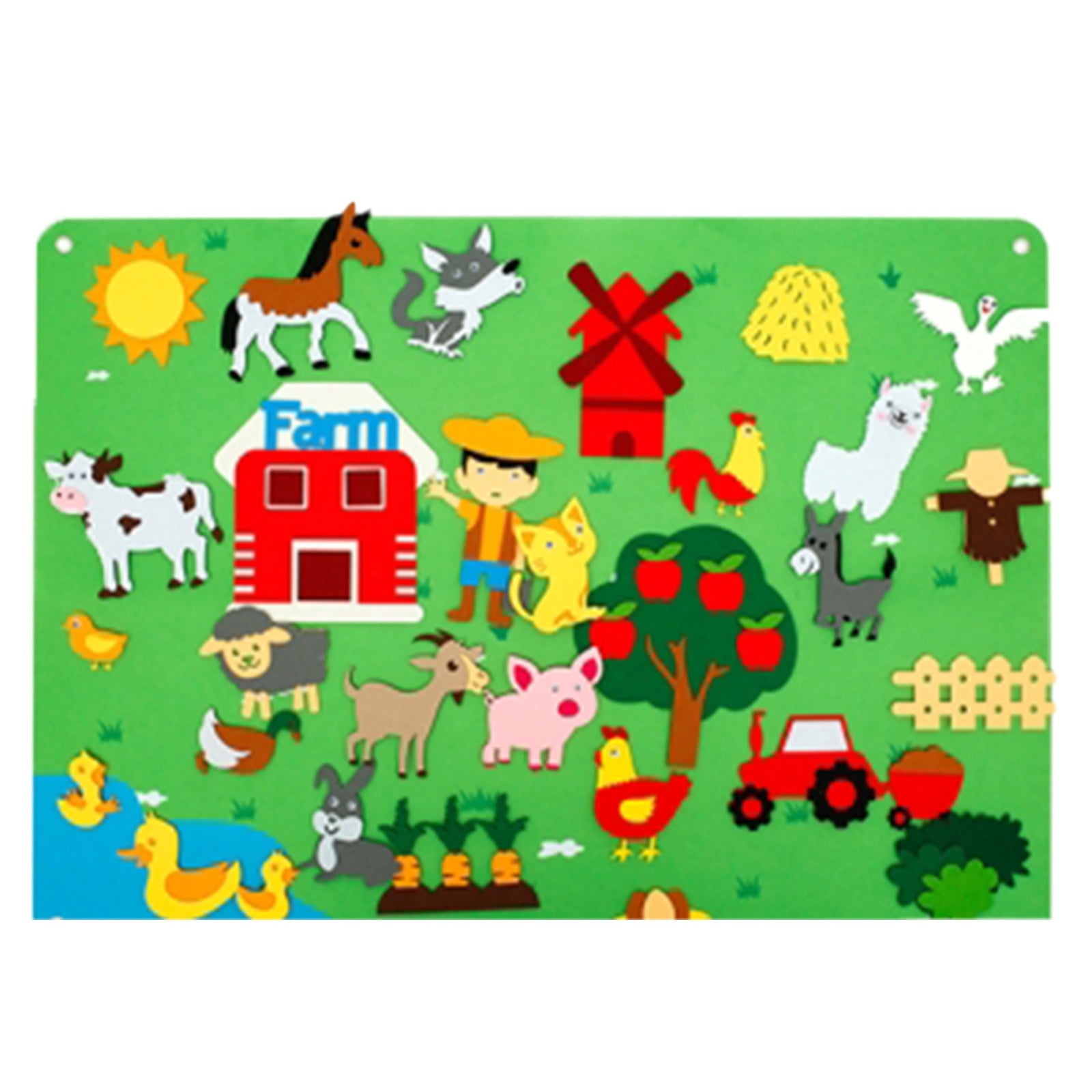 BINGLI Farm Animals Felt Story Board Set 3.5Ft 38Pcs Preschool ...