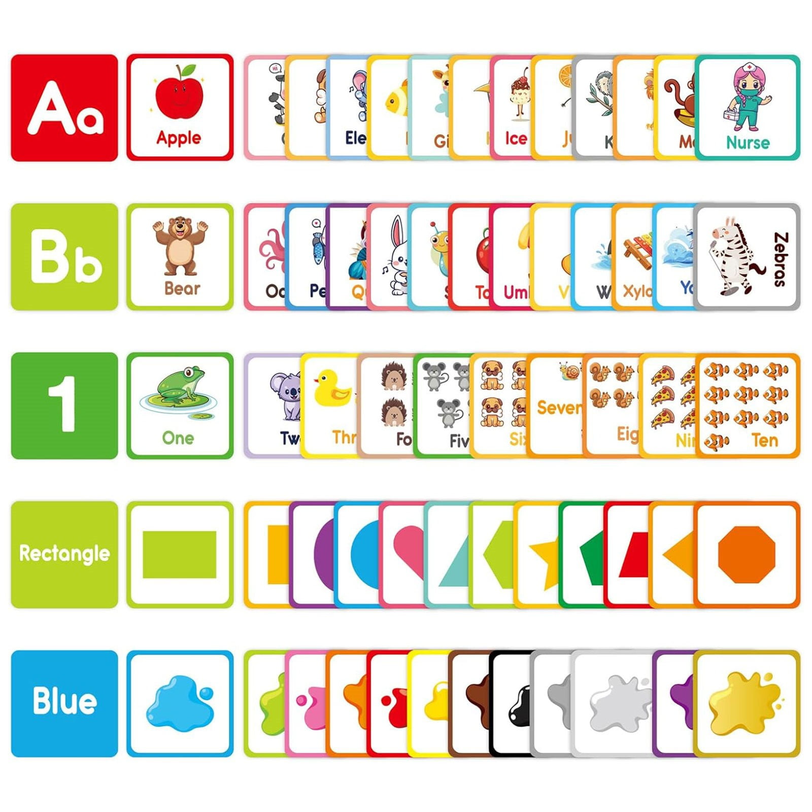 BINGLI Flash Cards for Toddlers Learning: 60 Double Sides Flashcards ...